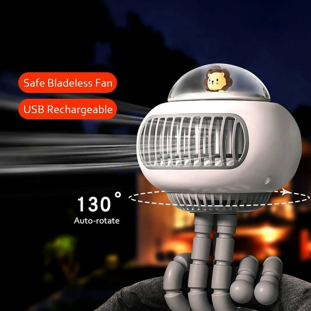 FNNMNNR Mini Flexible Air Conditioner 3600mAh Chargeable Stroller ...
