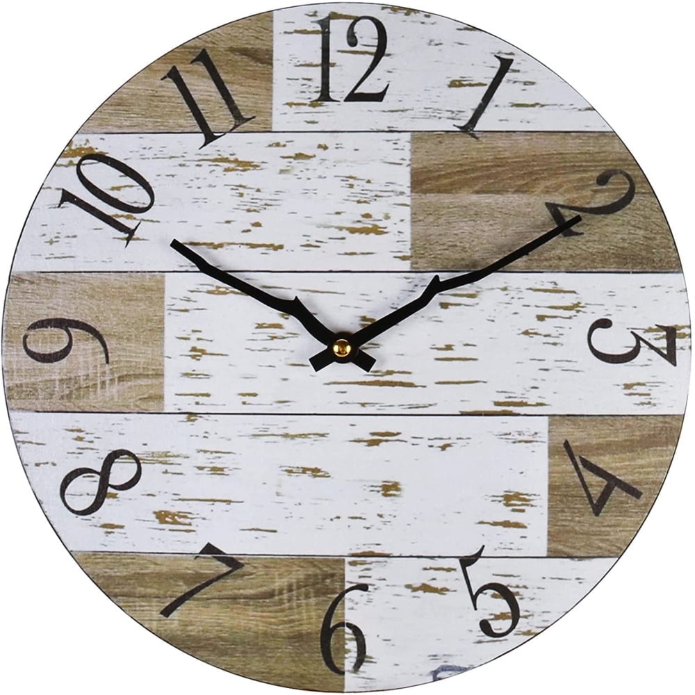 FNNMNNR Modern Simple Wall Silent Clock Vintage Mid-Century Style ...