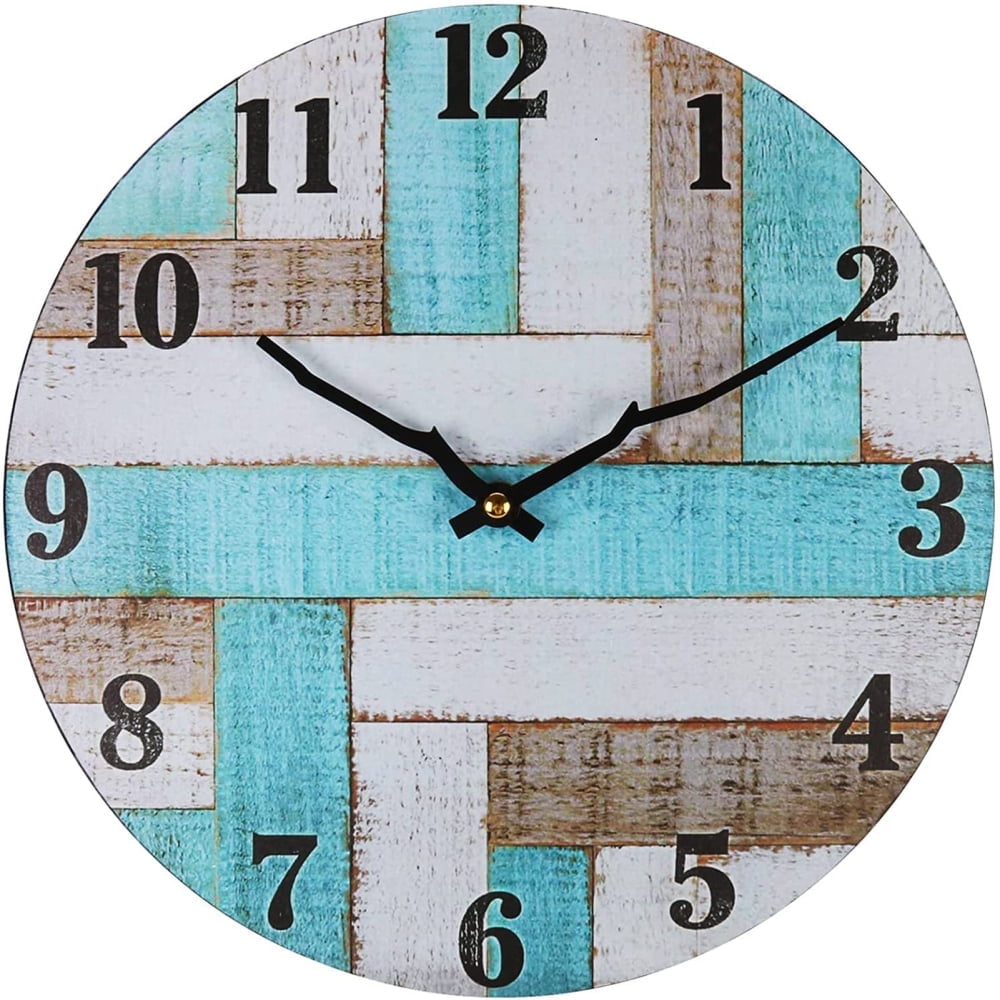 FNNMNNR Modern Simple Wall Silent Clock Vintage Mid-Century Style ...