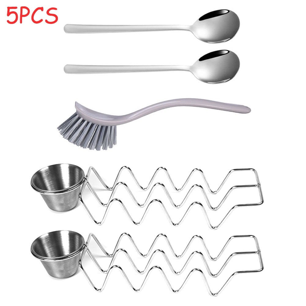 FNNMNNR Taco Holder Stand Set,2 Pack Stainless Steel Taco Shell Rack ...