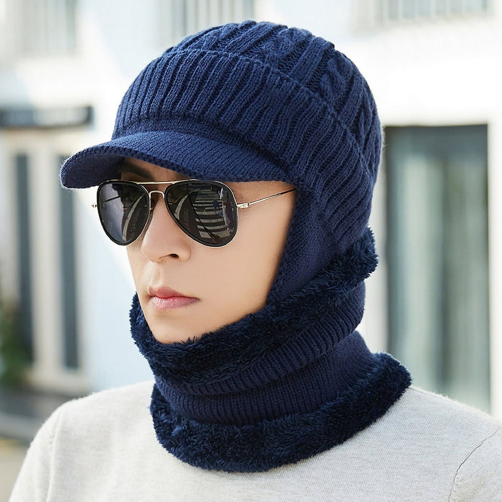 FNNMNNR Unisex Men Women Winter Warm Hat Crafts Knit Visor Beanie ...