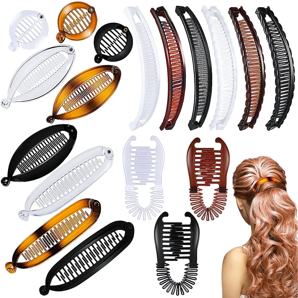 FNNMNNR Women‘s Hair Comb Banana Clip Set Banana Hair Claws Fish Shaped ...