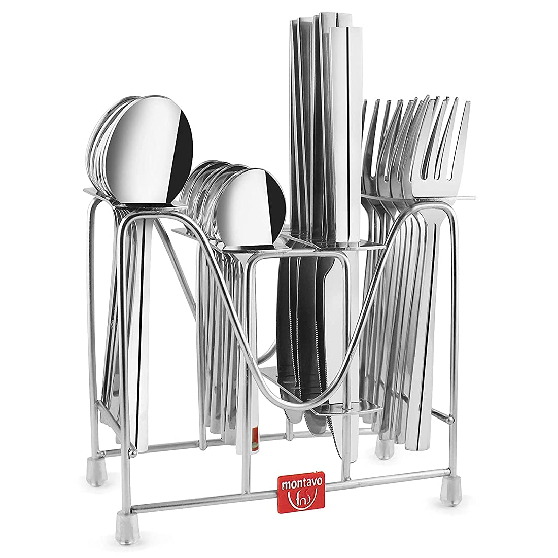 FNS Montavo Nile Stainless Steel Cutlery Set with Stand for Dining ...