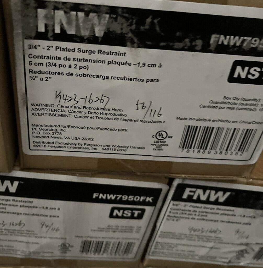 FNW 3/4" - 2" PLATED SURGE RESTRAINT FNW7950FK (100 PC CASE) - Walmart.com
