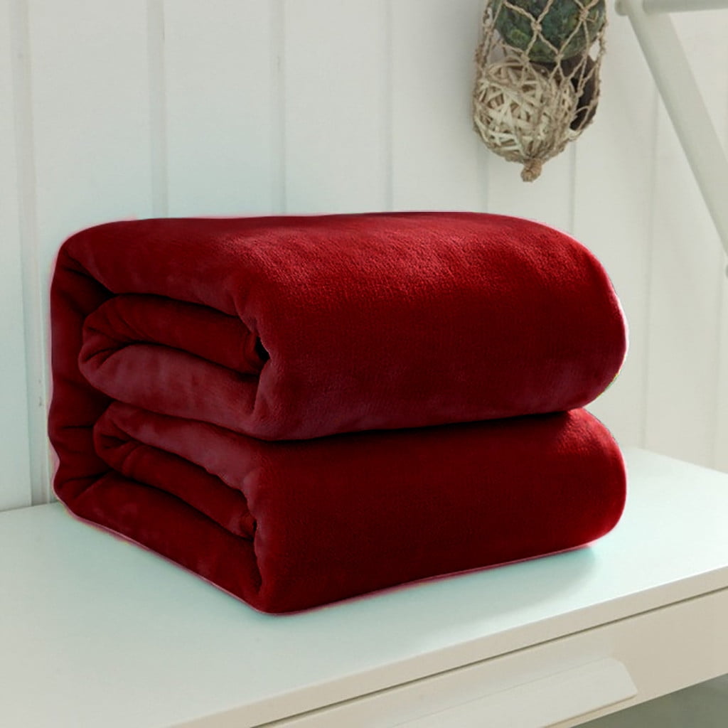 FNYOXU Blanket,Solid Warm Micro Plush Fleece Blanket Throw Rug Sofa ...