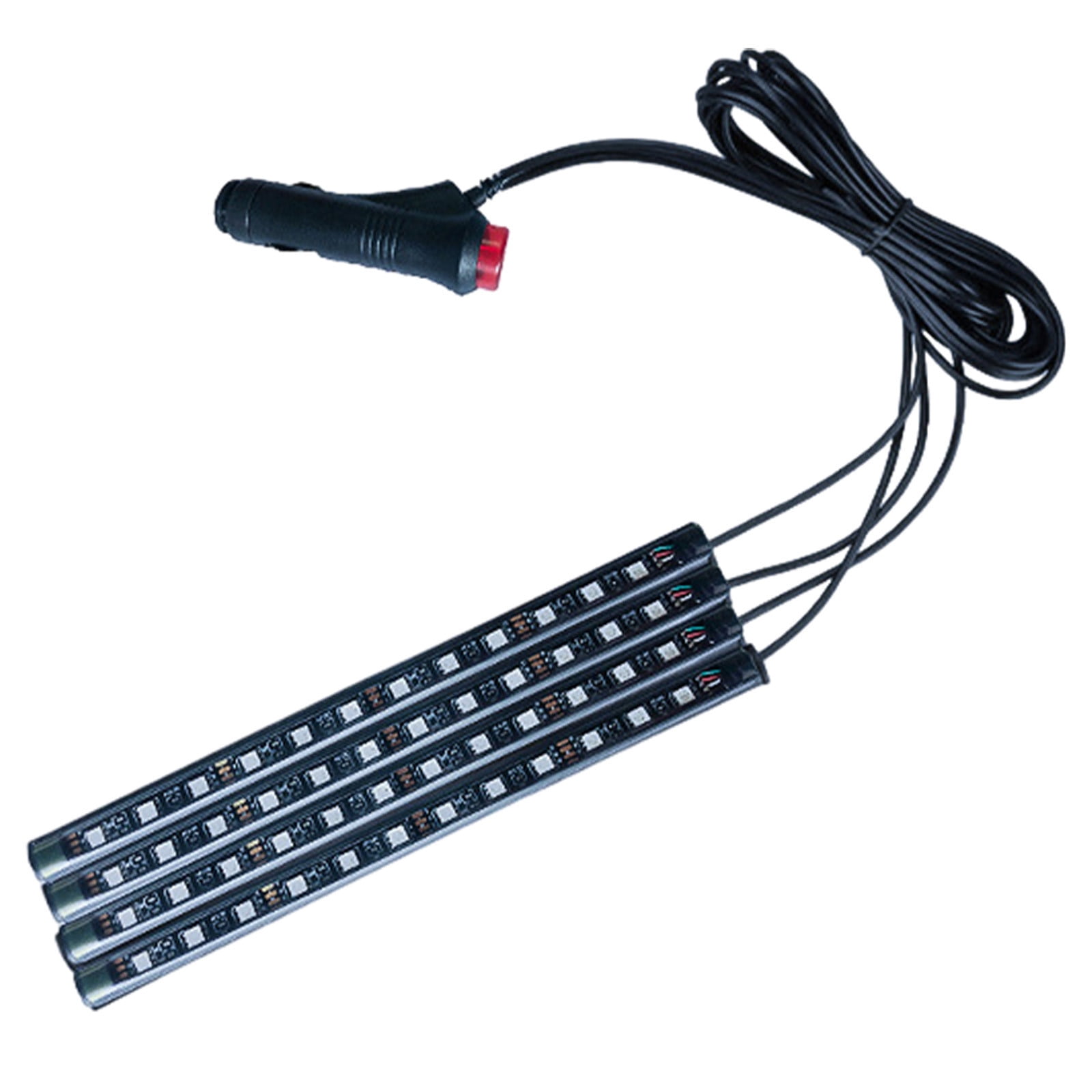 FNYOXU Decorative Lamp,Car LED Strip Light 4 Pcs 48 LED 12V MultiColor ...