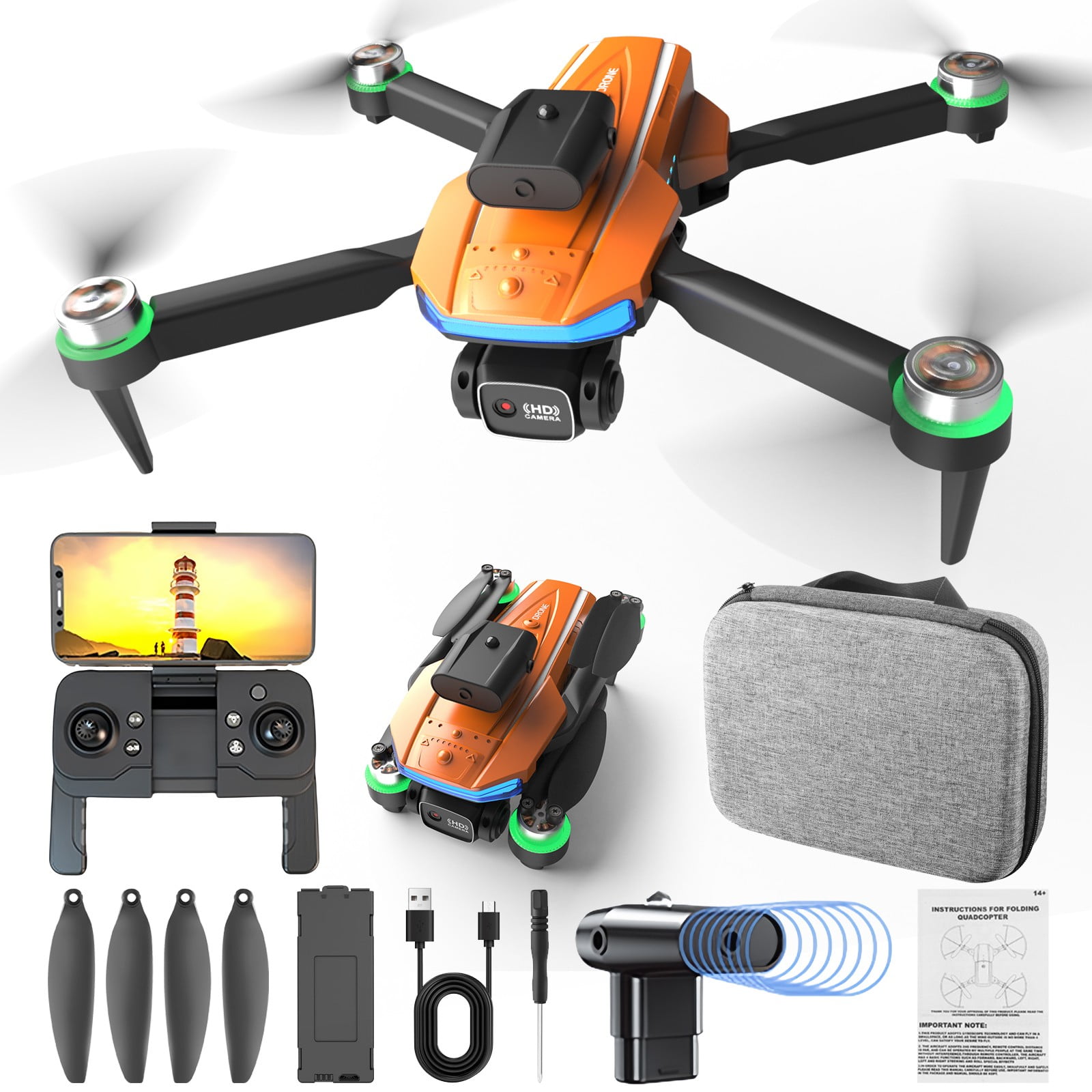 FNYOXU Drone with Camera Brushless Motor Drones with 2 Cameras Wind ...