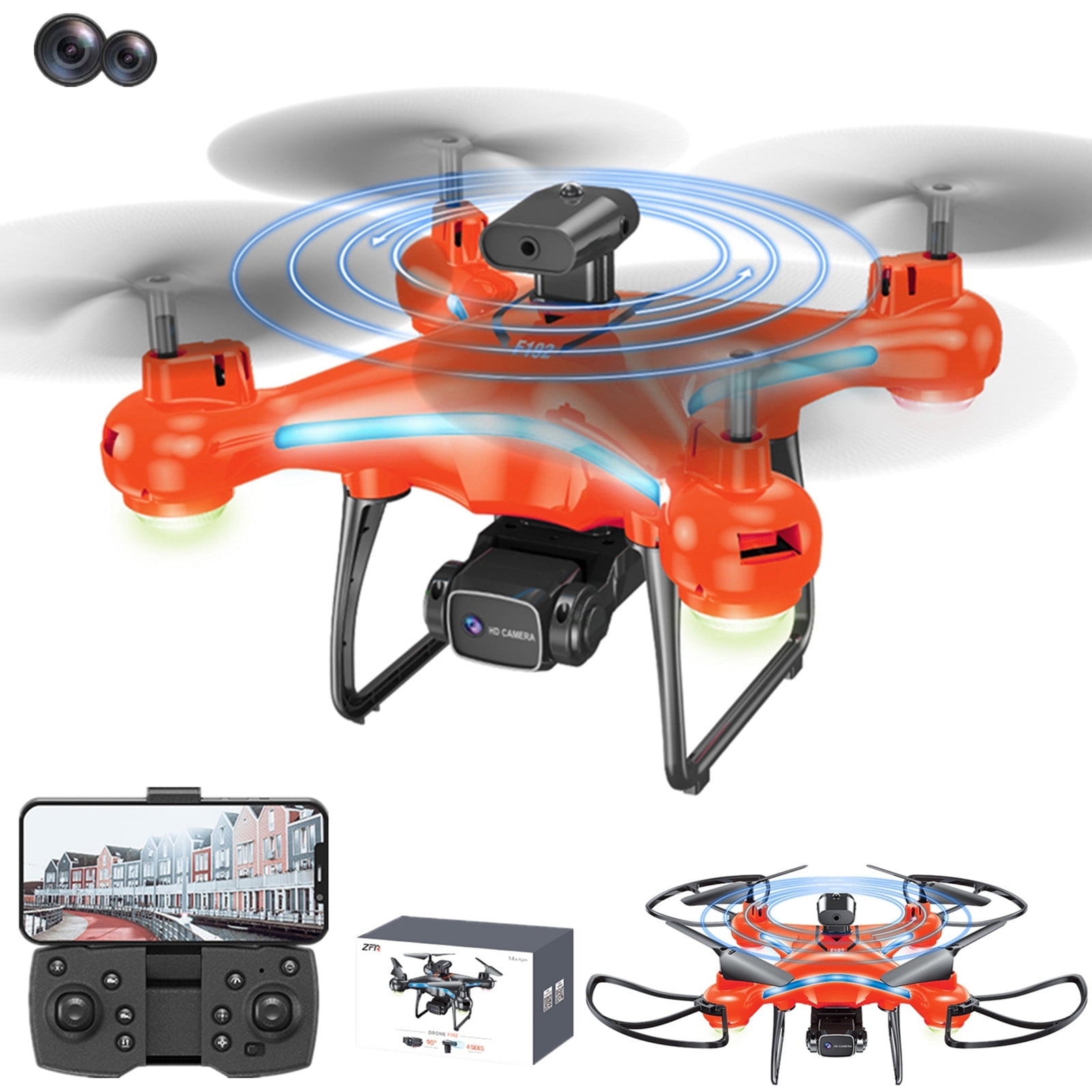 FNYOXU Drone with Camera RC Quadcopters & Multirotors Drone with 4K HD Fpv Camera Optical Fl-ow ...