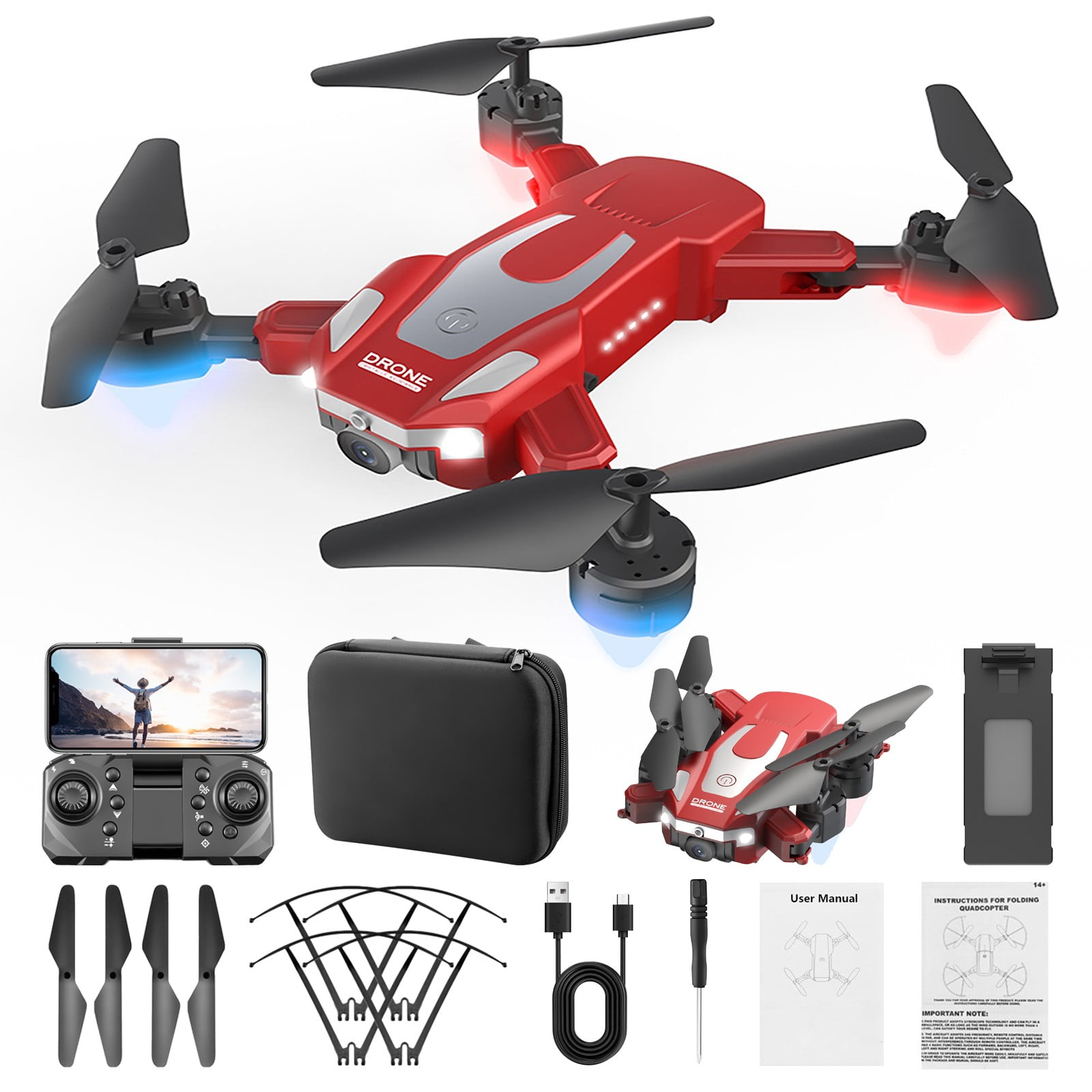 FNYOXU Drone with Camera RC Quadcopters & Multirotors Foldable Drone ...