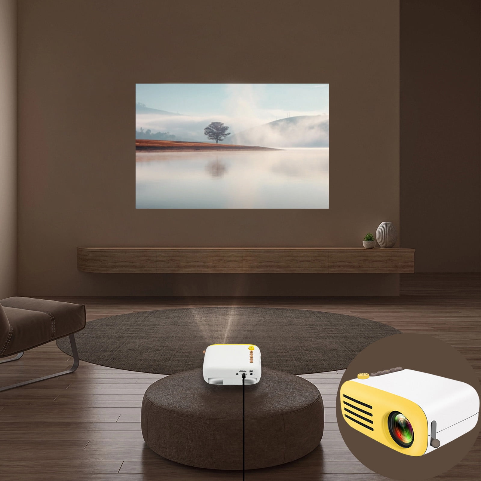 FNYOXU Projector Home Projector Convenient Mini Projector LED Light ...