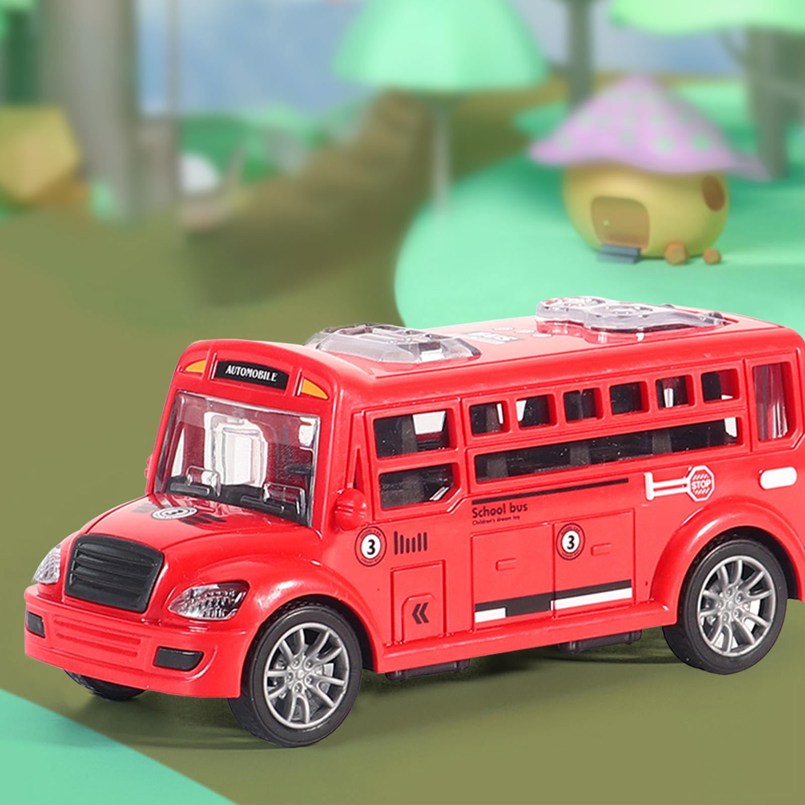 FNYOXU Pull Back School Bus - Huge Red School Bus, Openable Doors ...