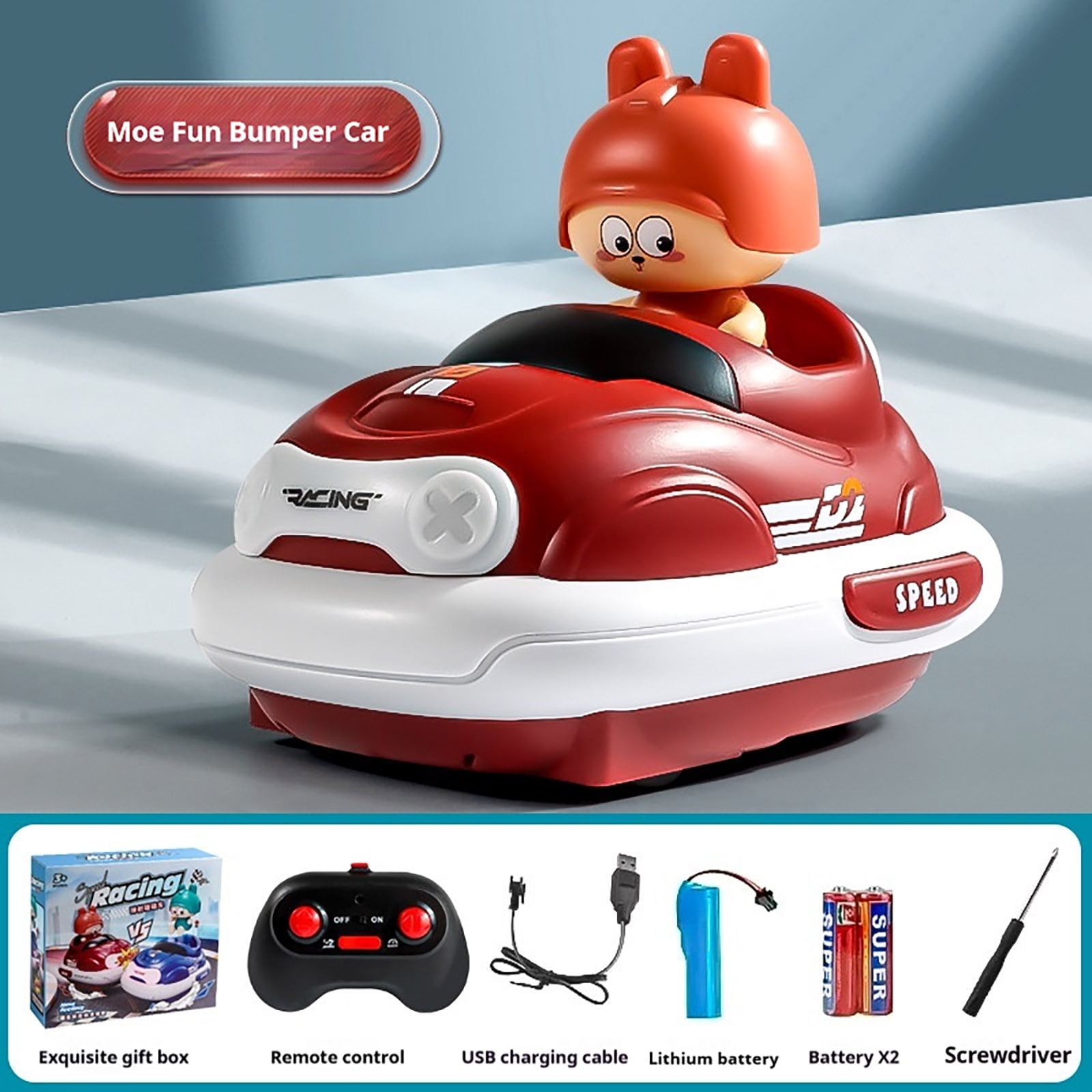 FNYOXU Remote Control Cars, Ejecting Bumper Cars Set with LED Lights ...