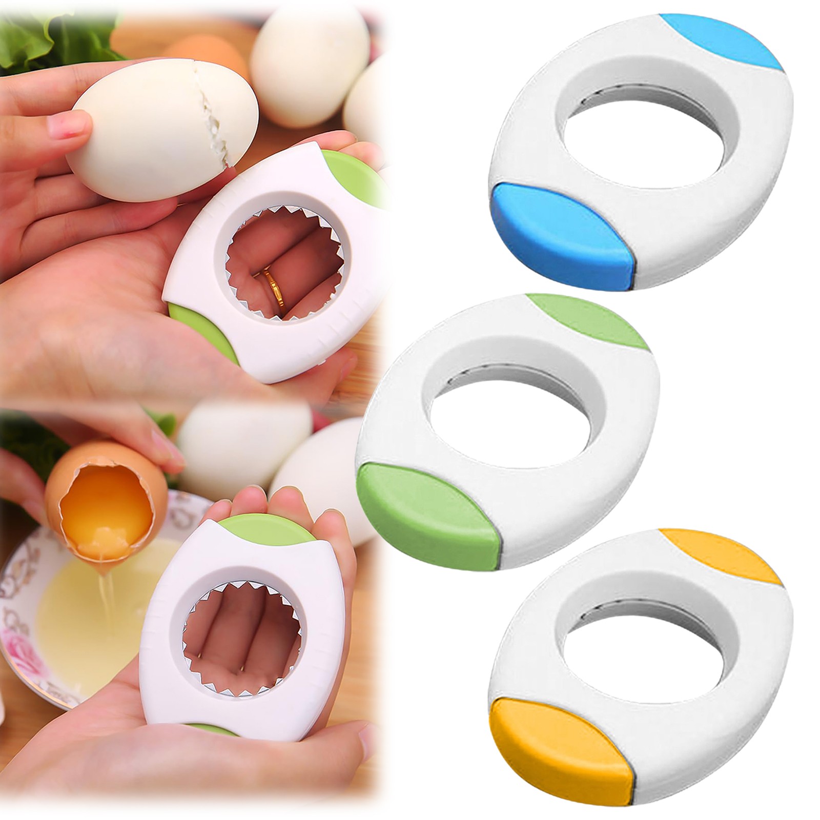 FNZEFAM Consecutivte Egg Opener Egg Topper Cutter For Quickly Cutting ...