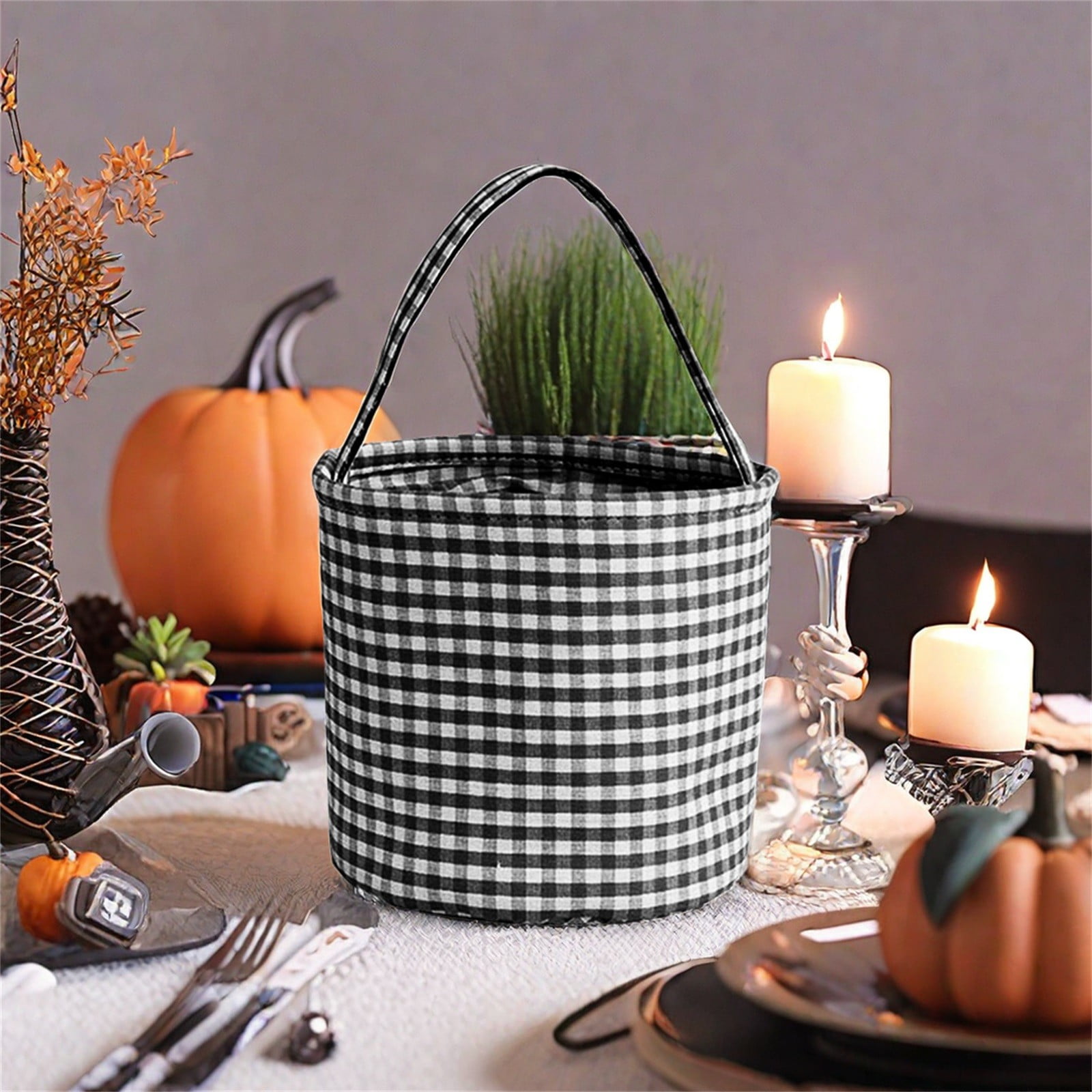 FNZEFAM Halloween Trick or Treat Candy Bags Reusable Fabric Bag Tote ...