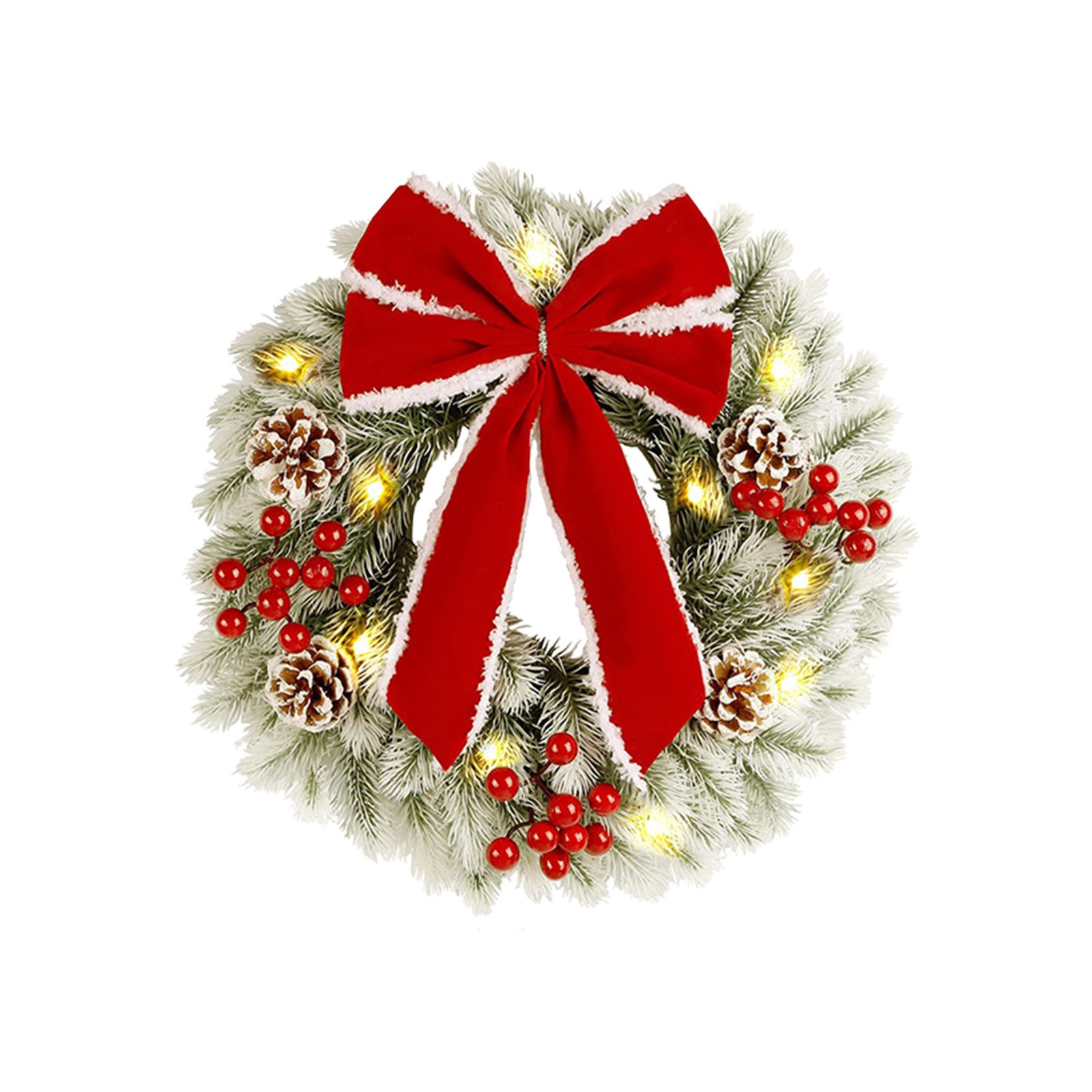 FNZEFAM Illuminated Spring Wreaths 13 Inch Christmas Lights For ...