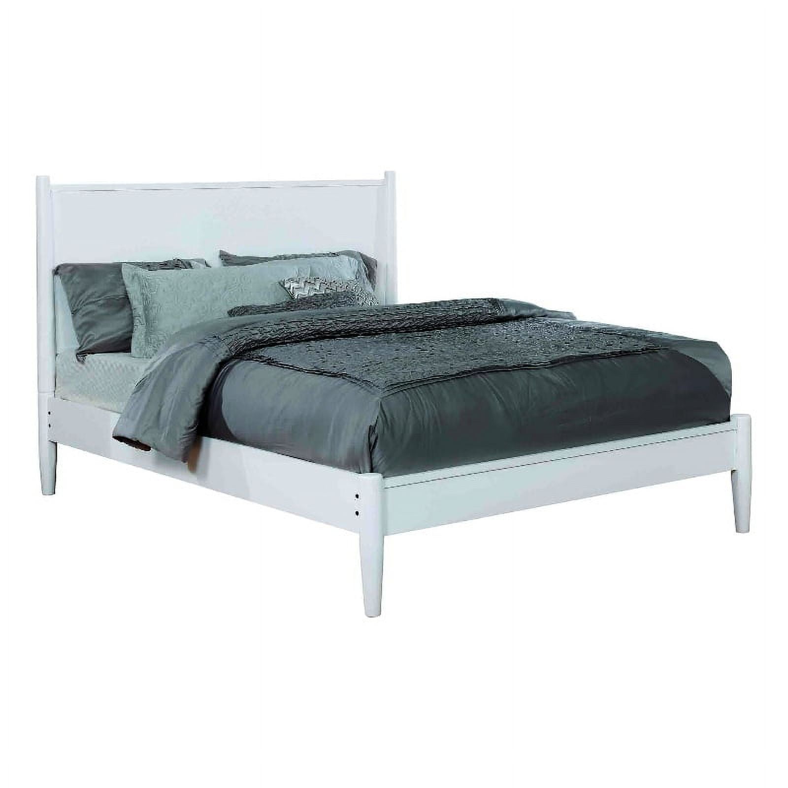 FOA Belkor Solid Wood White King Platform Bed with 10" Memory Foam ...