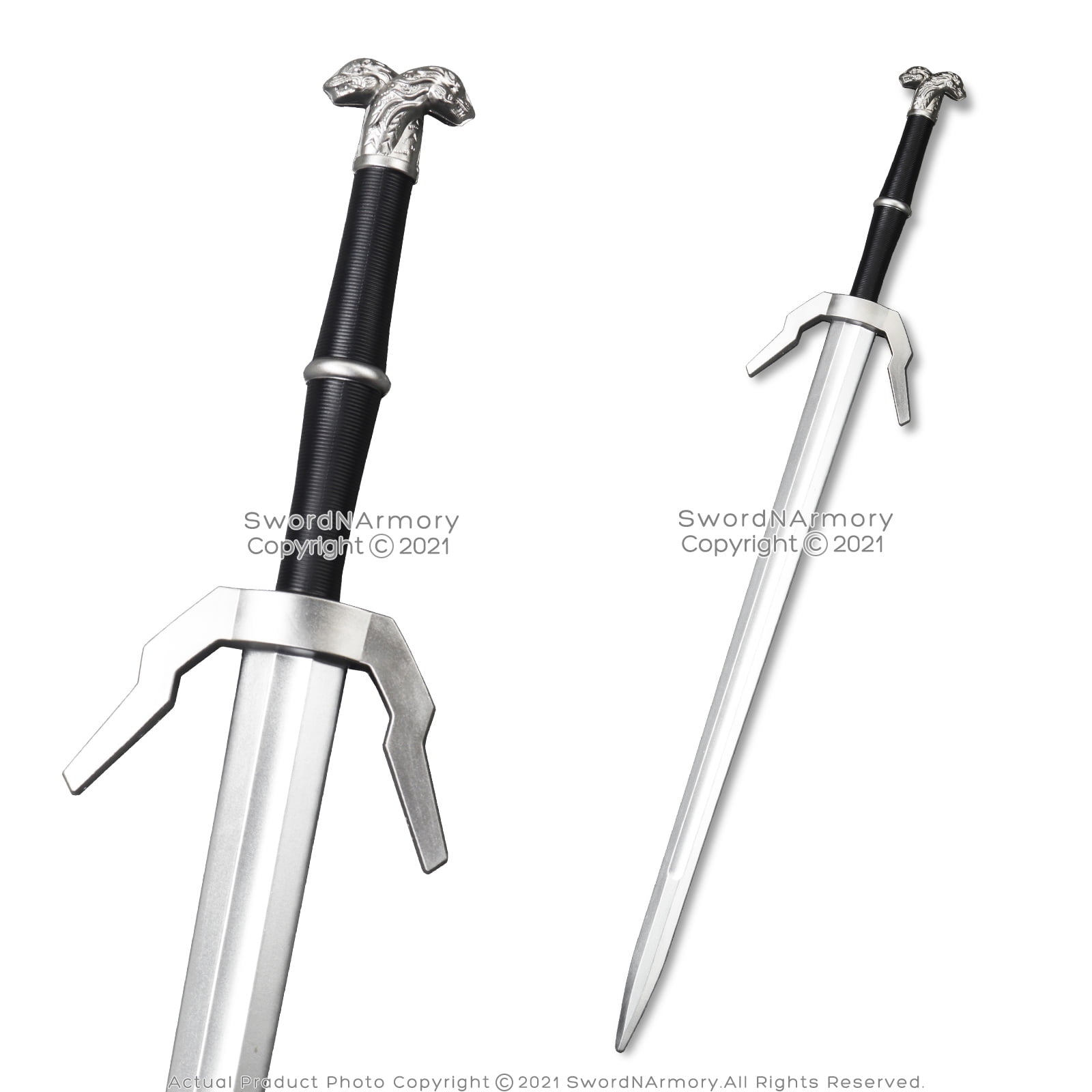 FOAM Geralt High Density Fantasy Steel Silver Long Sword Cosplay LARP ...