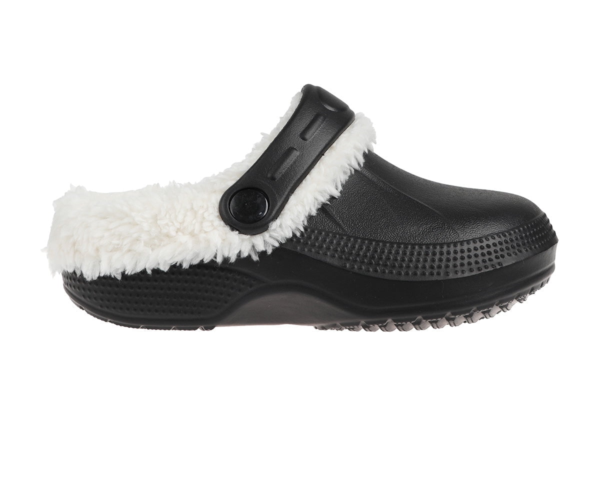 FOAMWALK Girl's Lightweight Solid Sherpa-Lined Clog - Warm Fleece ...
