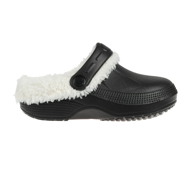 FOAMWALK Girl's Lightweight Solid Sherpa-Lined Clog - Warm Fleece ...
