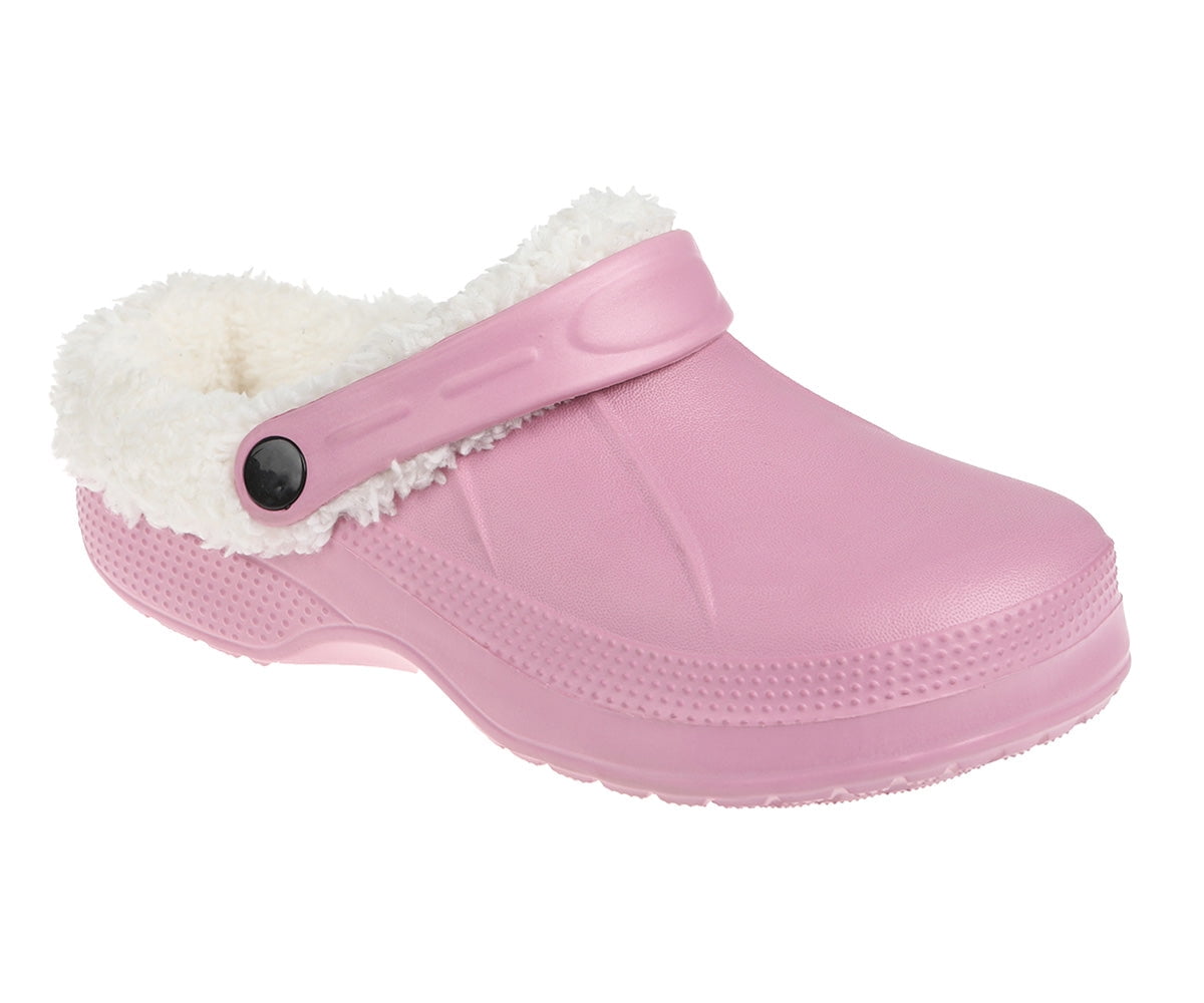 FOAMWALK Girl's Lightweight Solid Sherpa-Lined Clog - Warm Fleece ...