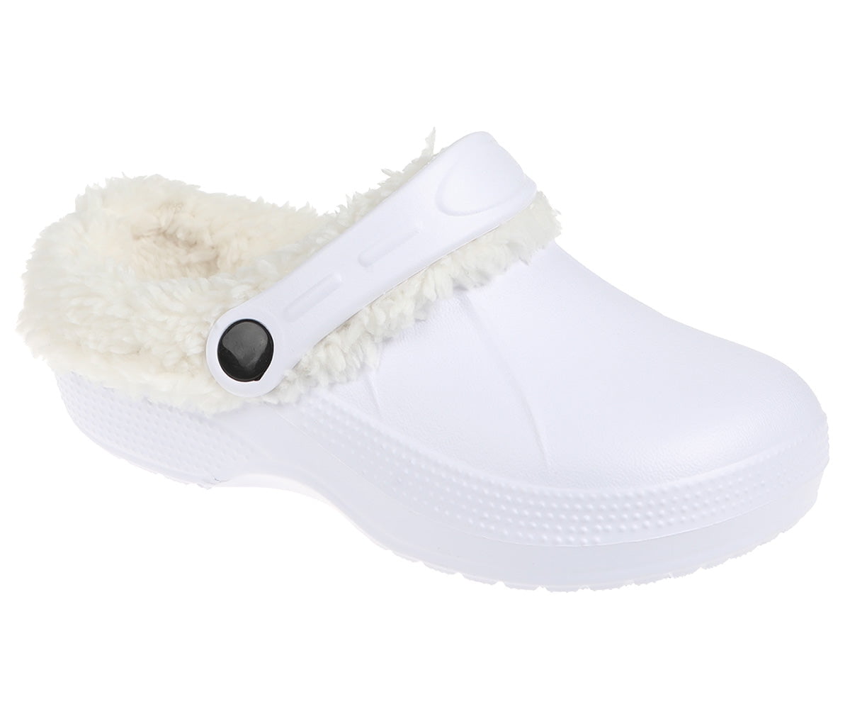 FOAMWALK Girl's Lightweight Solid Sherpa-Lined Clog - Warm Fleece ...