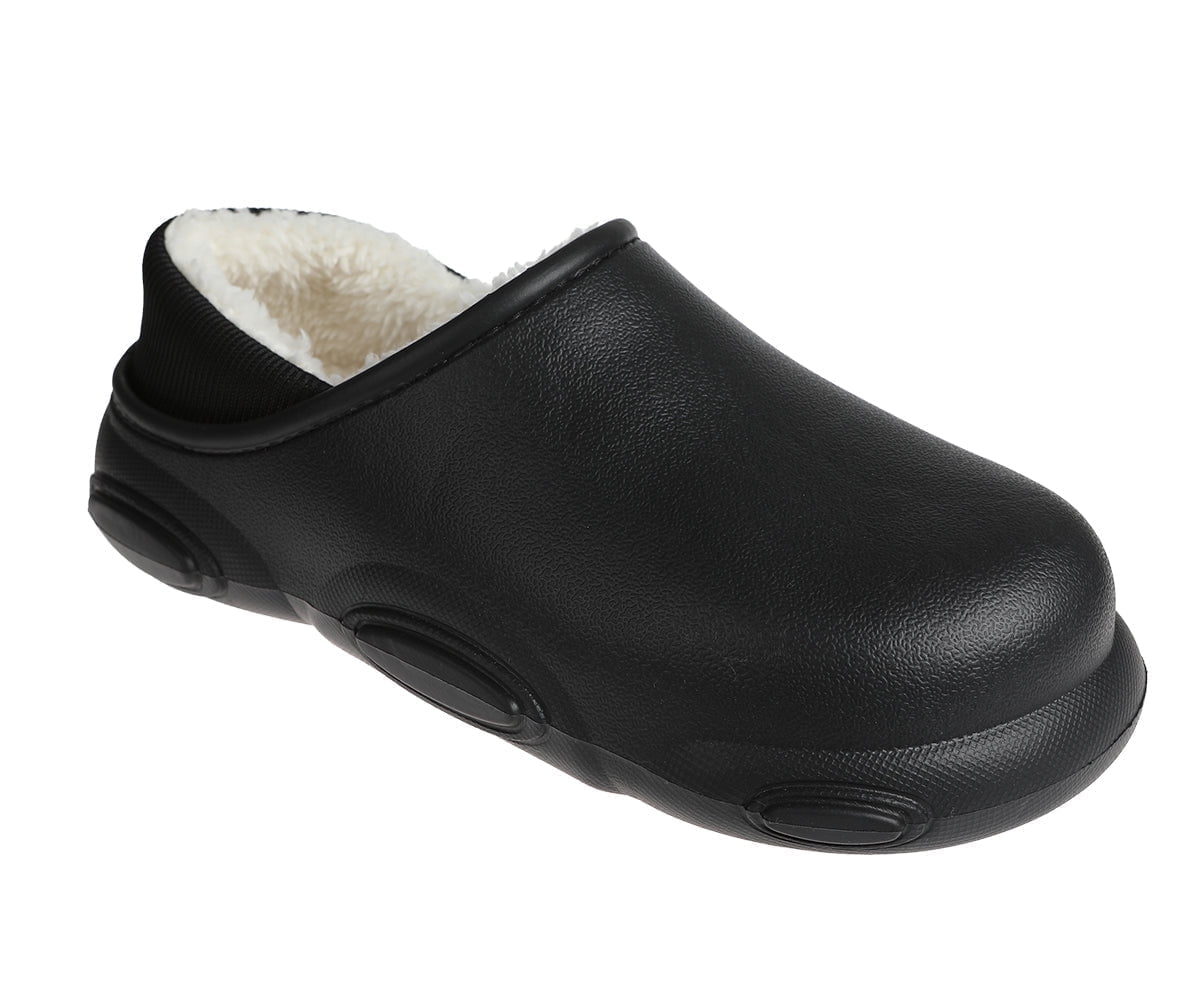 FOAMWALK Men's Clogs - Soft and Comfortable EVA Clog with Faux Fur ...