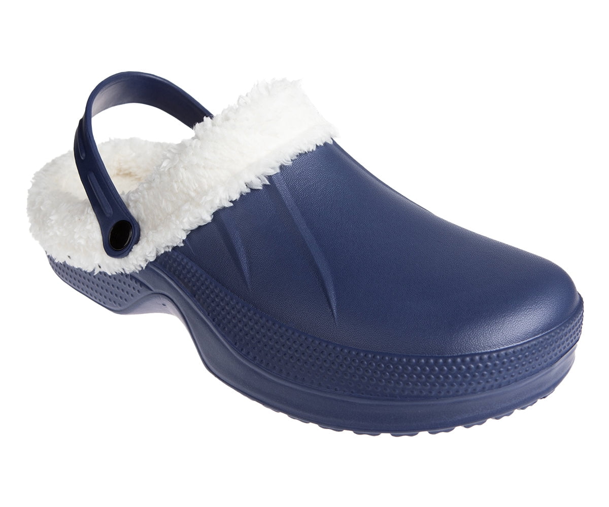 FOAMWALK Men's Comfy and Soft Solid Clogs with Sherpa Lining - Fluffy ...
