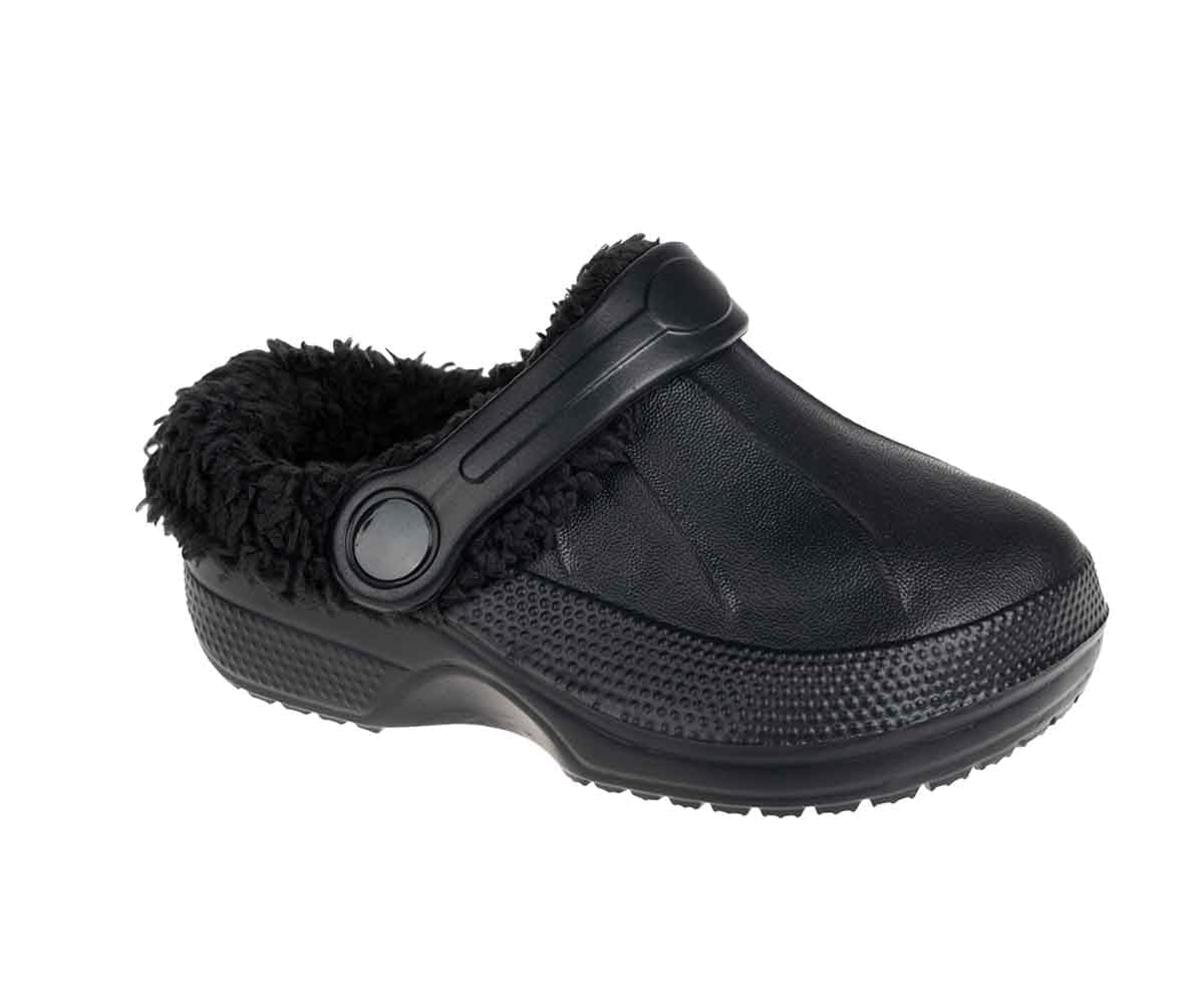 FOAMWALK Toddler Boy's Furry Little Solid Clog with Sherpa Lining ...