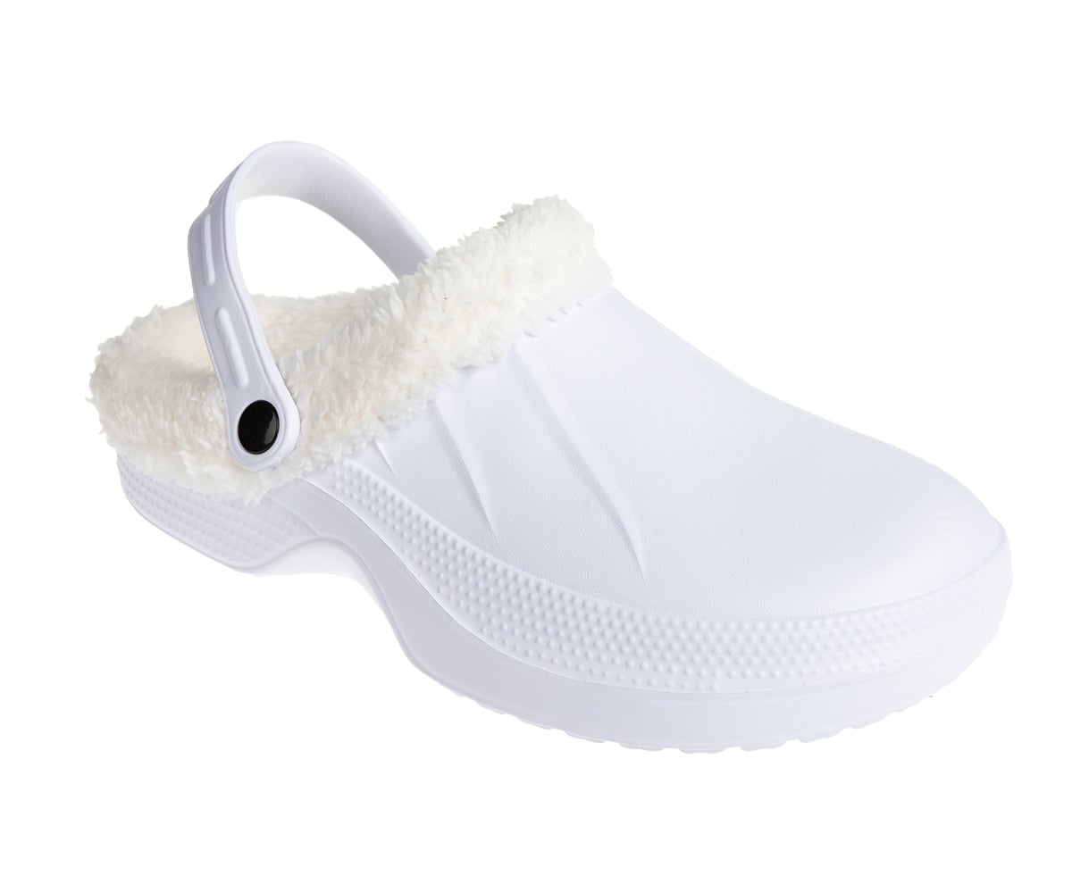 FOAMWALK Women's Comfortable Furry Solid and Bubble Heel Platform Clogs ...