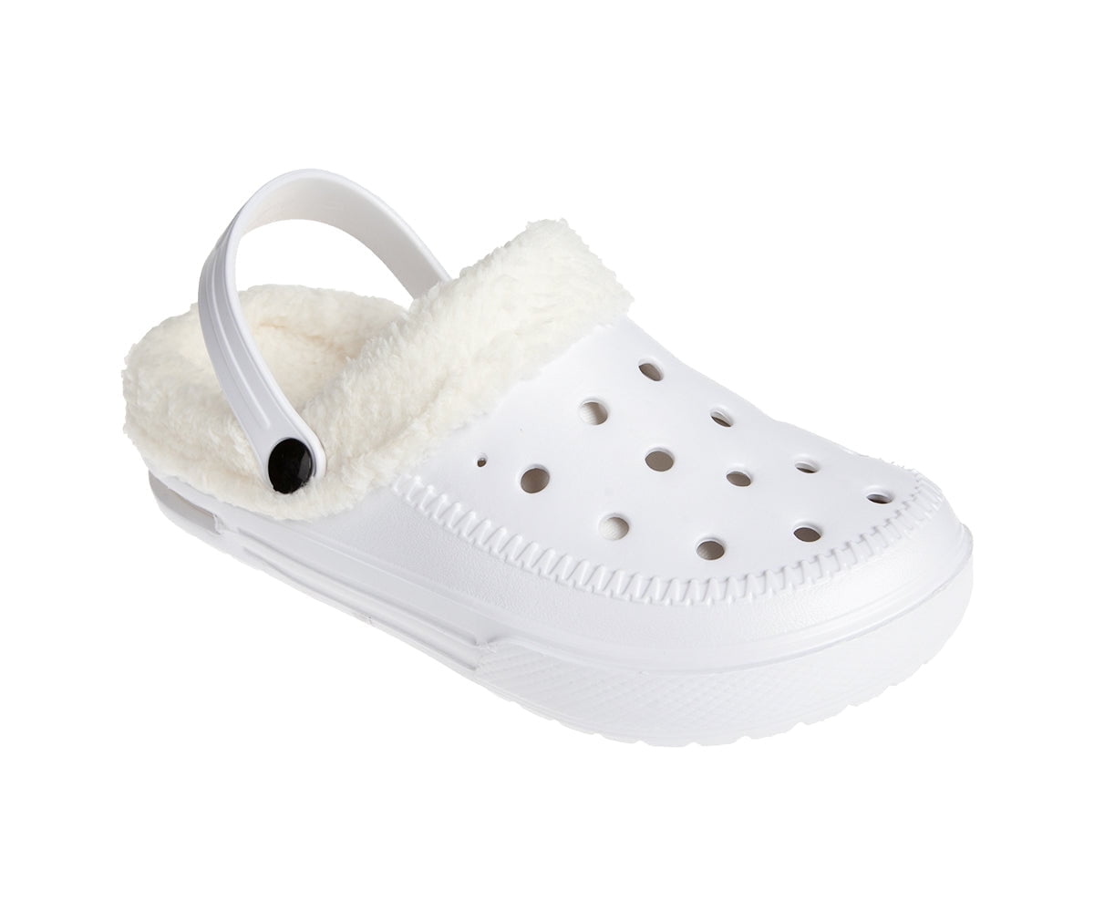 FOAMWALK Women's Comfortable Furry Solid and Bubble Heel Platform Clogs ...