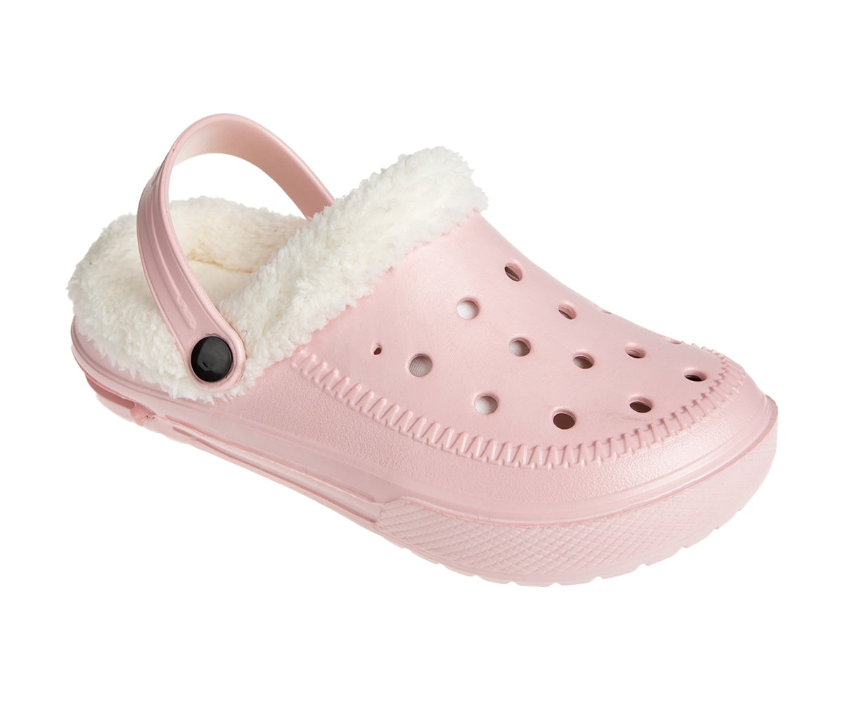 FOAMWALK Women's Comfortable Furry Solid and Bubble Heel Platform Clogs ...