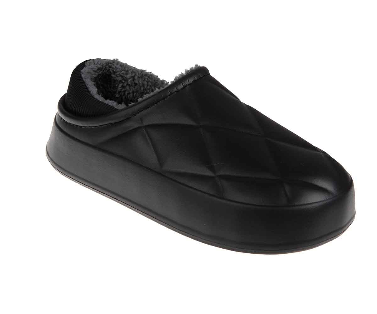 FOAMWALK Women's Quilted Platform Clog with Faux Fur Lining - Fall ...