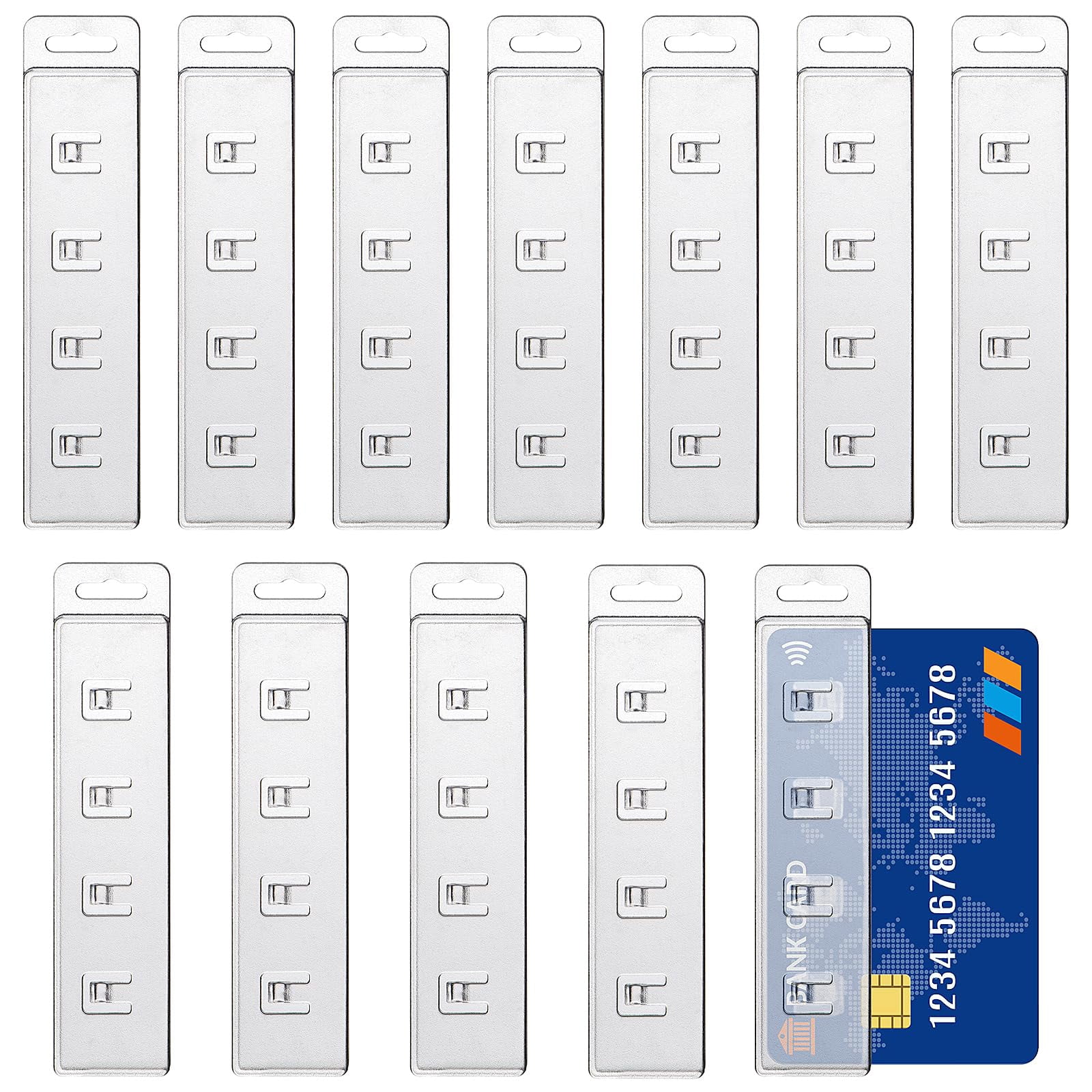 FOAUUH 12 Pcs Swipe Badge Holder ID Holder Rigid Vertical Half Card ...