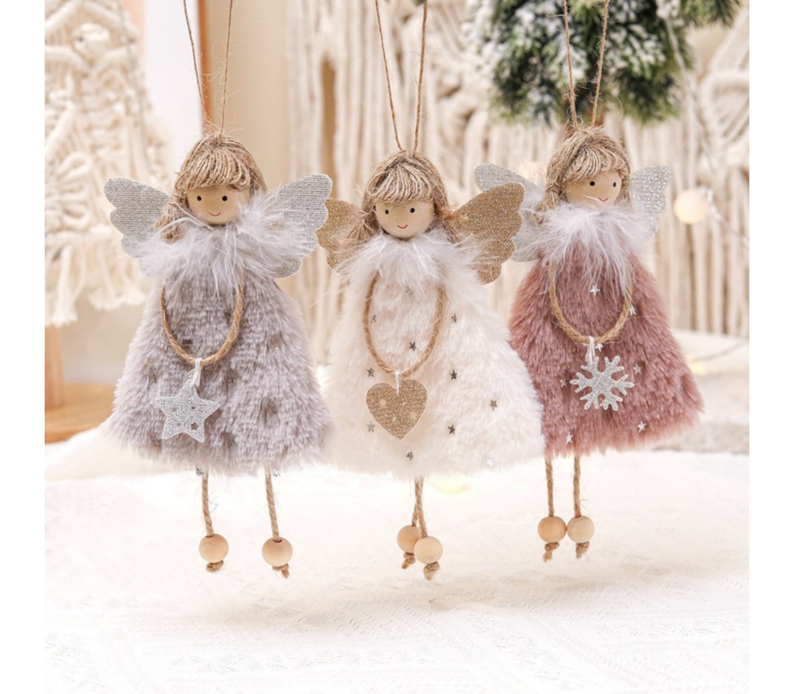 FOAUUH 3 Pcs Angel Girl Pendant Christmas Tree Ornaments Girl Dolls ...