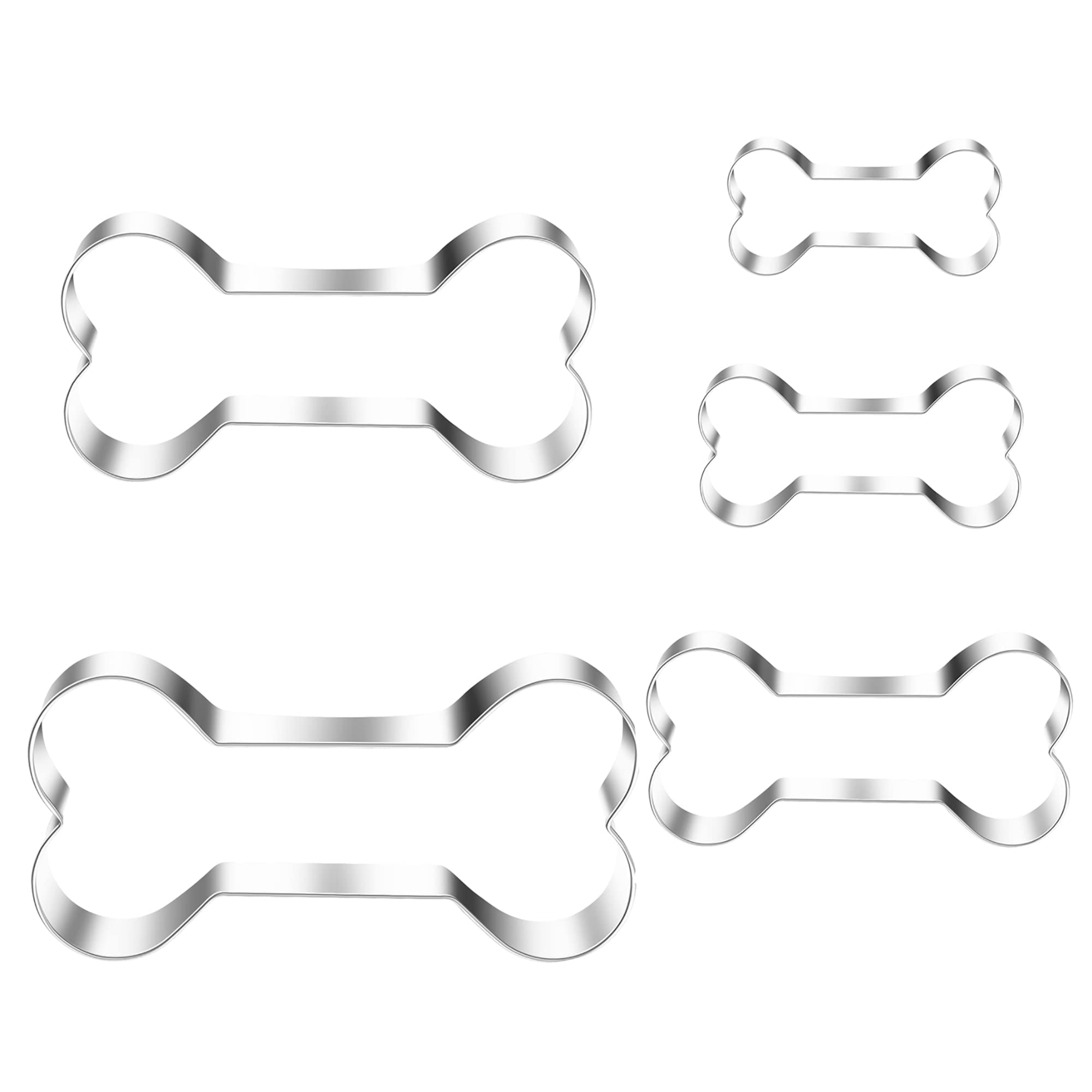 FOAUUH 5pcs Dog Bone Cookie Cutters Set, Stainless Steel Sandwiches ...