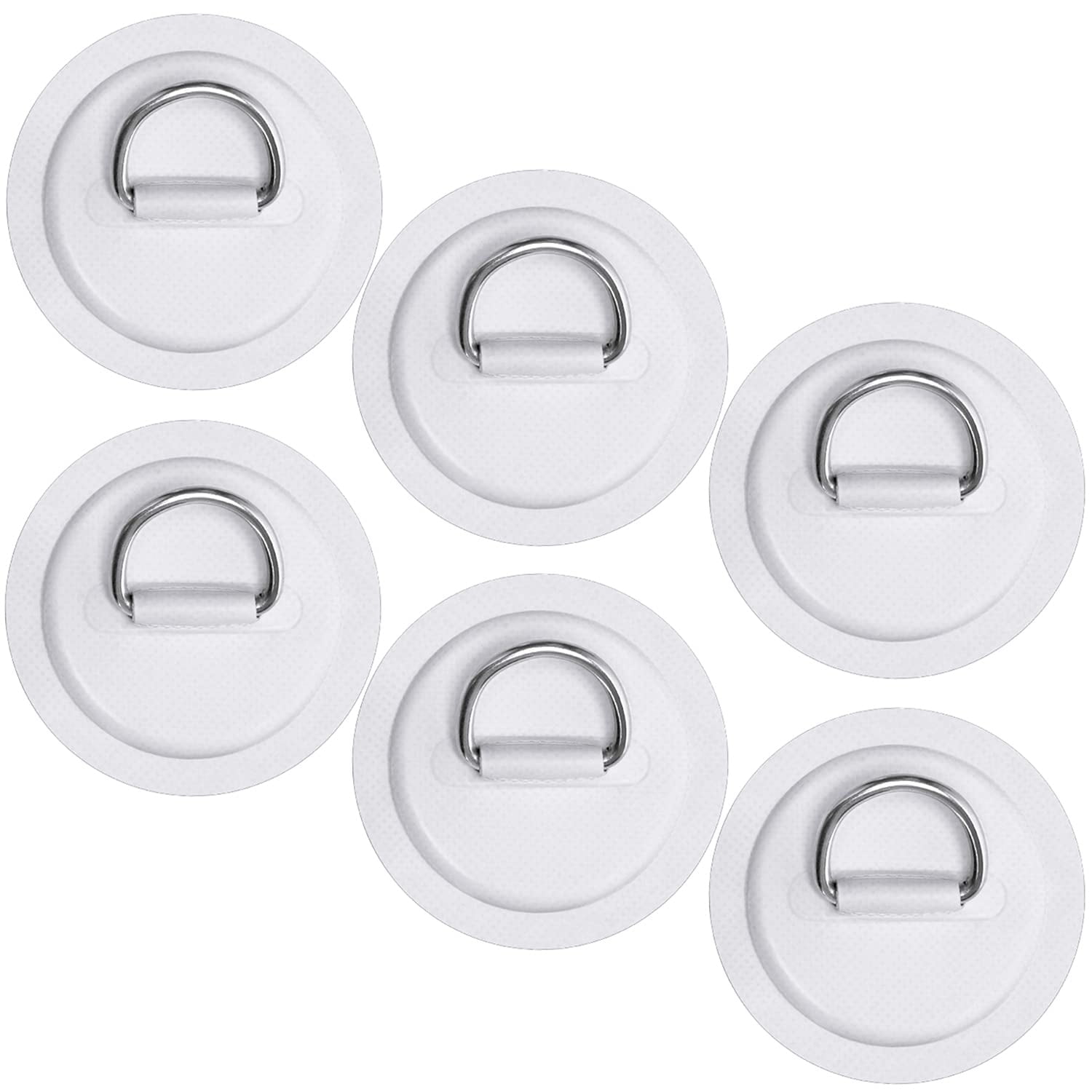 FOAUUH 6 Pack Stainless Steel D-Ring Patch for Inflatable Boat Kayak ...