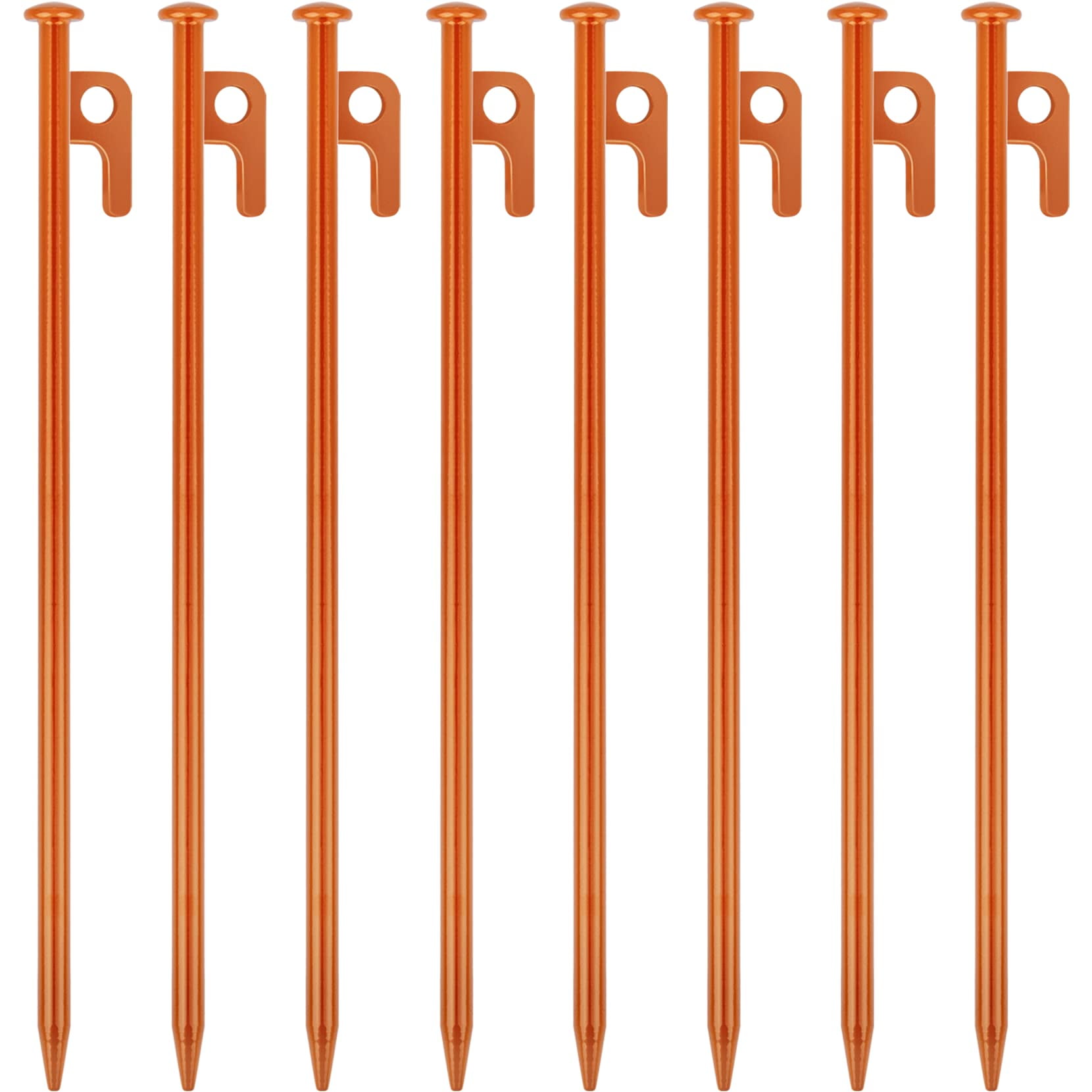 FOAUUH 8 Pack Tent Stakes Heavy Duty 12 inch Steel Tent Pegs for ...