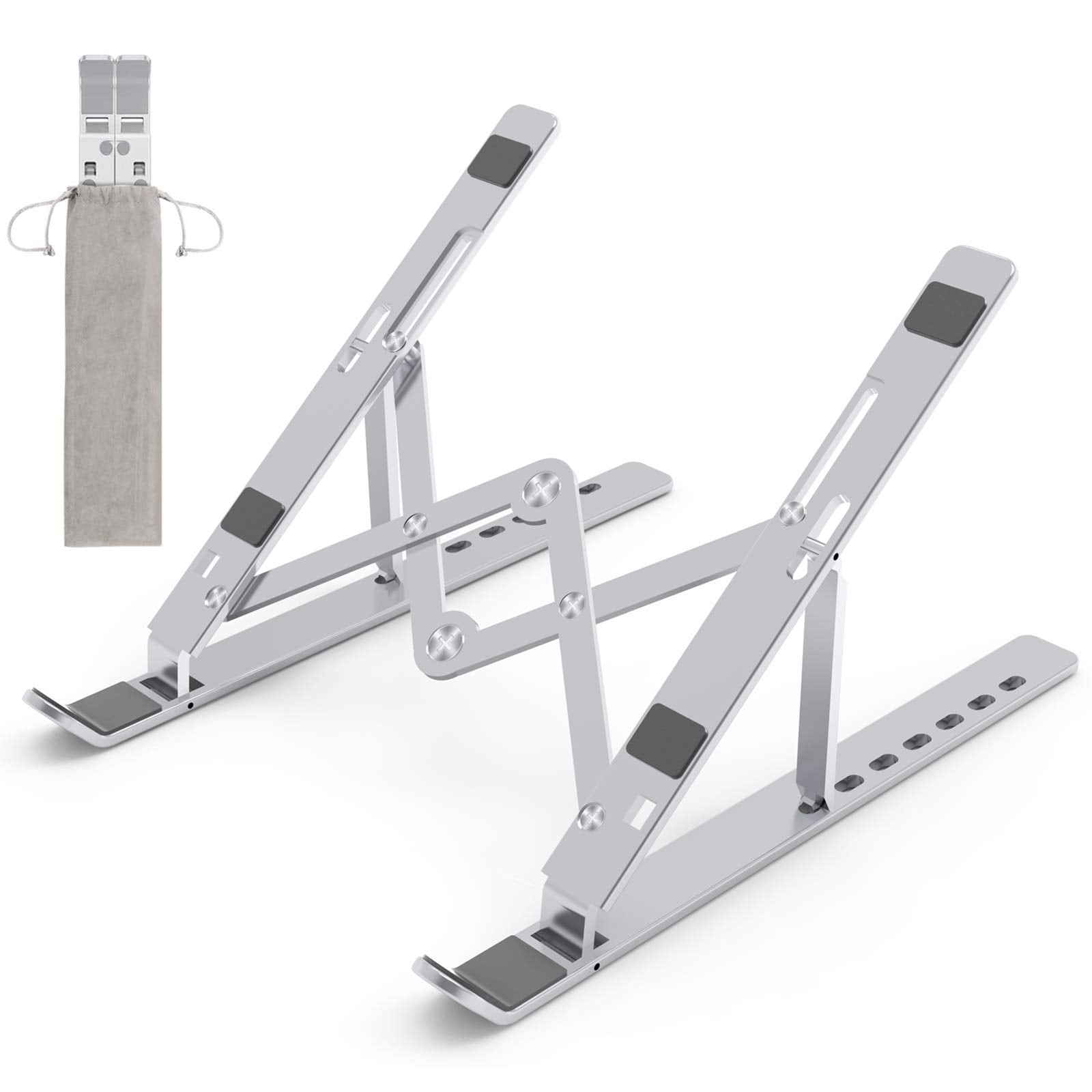 FOAUUH Adjustable Laptop Stand, Portable Aluminum Laptop Riser Laptop ...