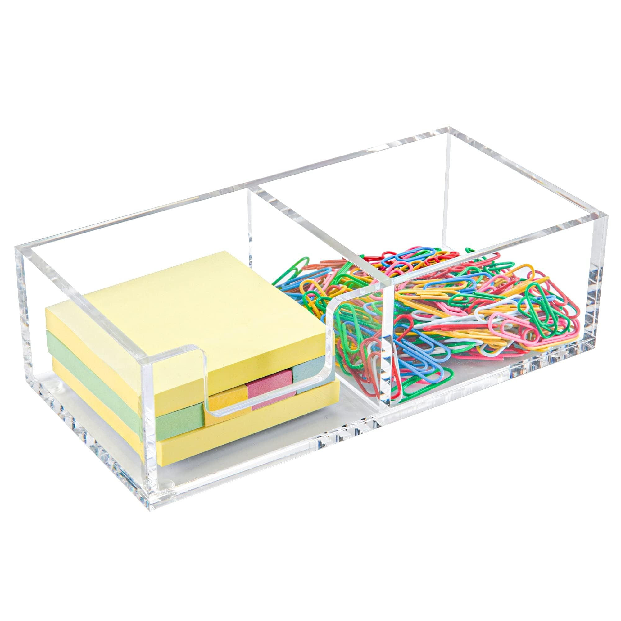 FOAUUH Clear Acrylic Sticky Note Holder 2in1 Memo Holder for Desk ...