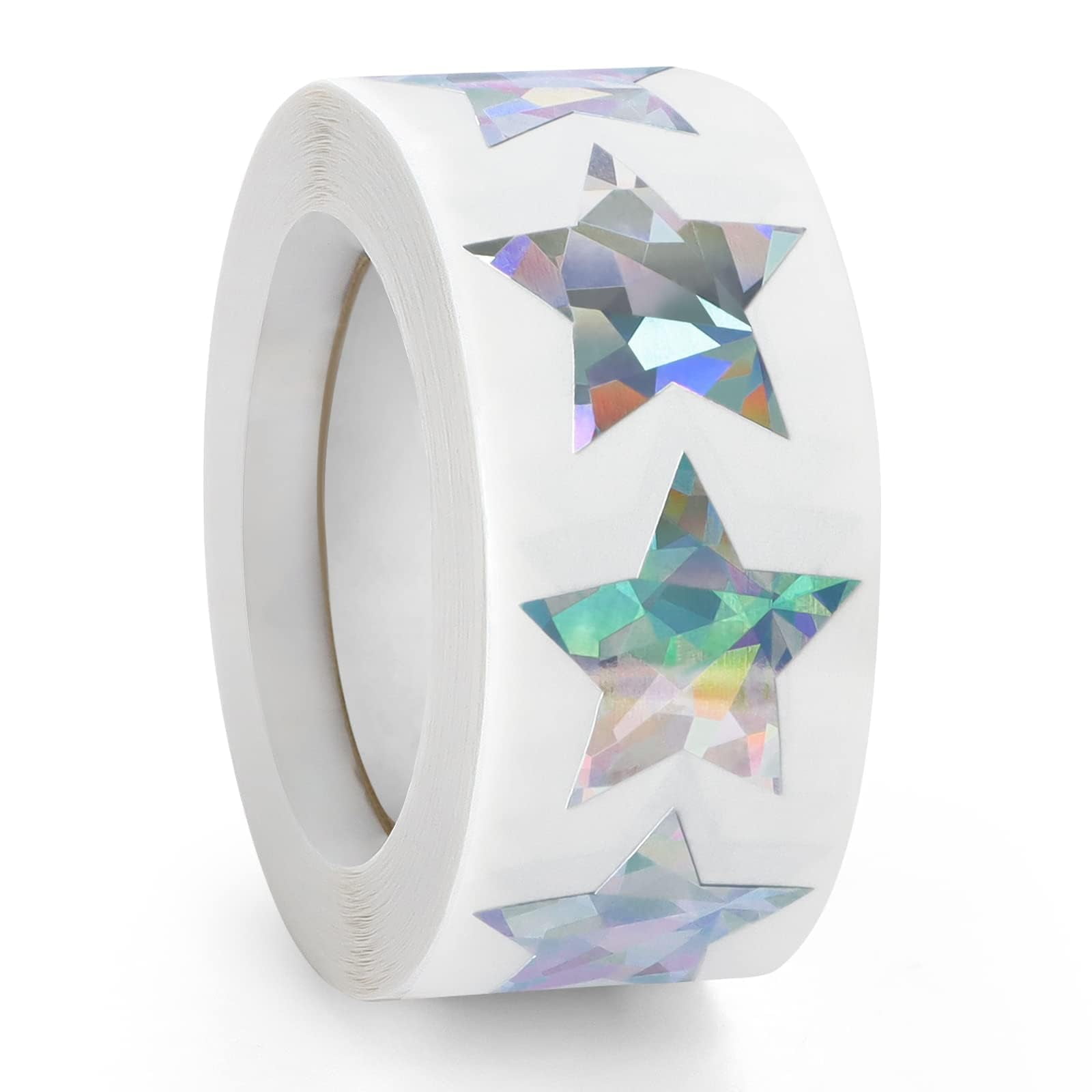 FOAUUH Holographic Silver Star Stickers, 1 inch Self Adhesive Metallic ...