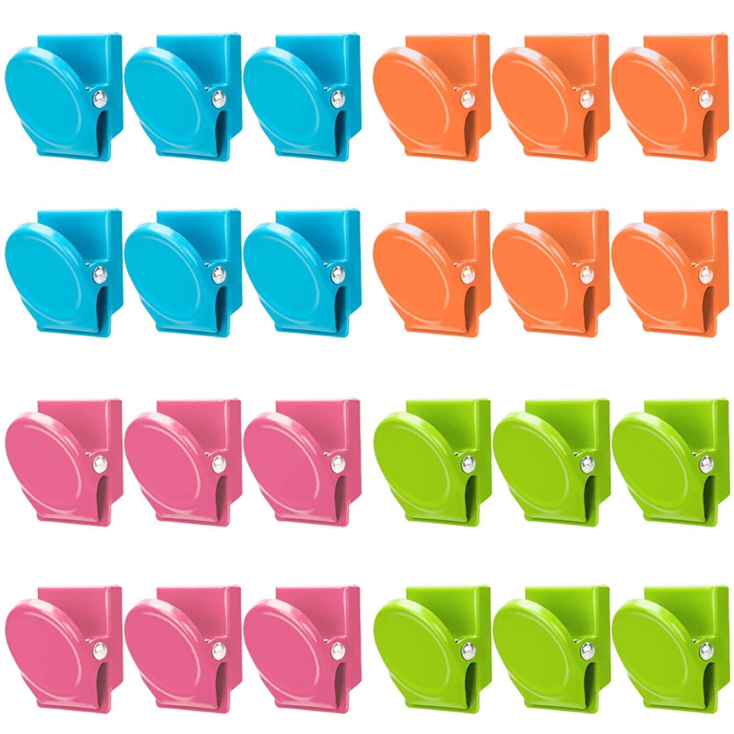 FOAUUH Magnetic Clips, 24 Pieces Magnetic Metal Clips, Fridge Magnet ...