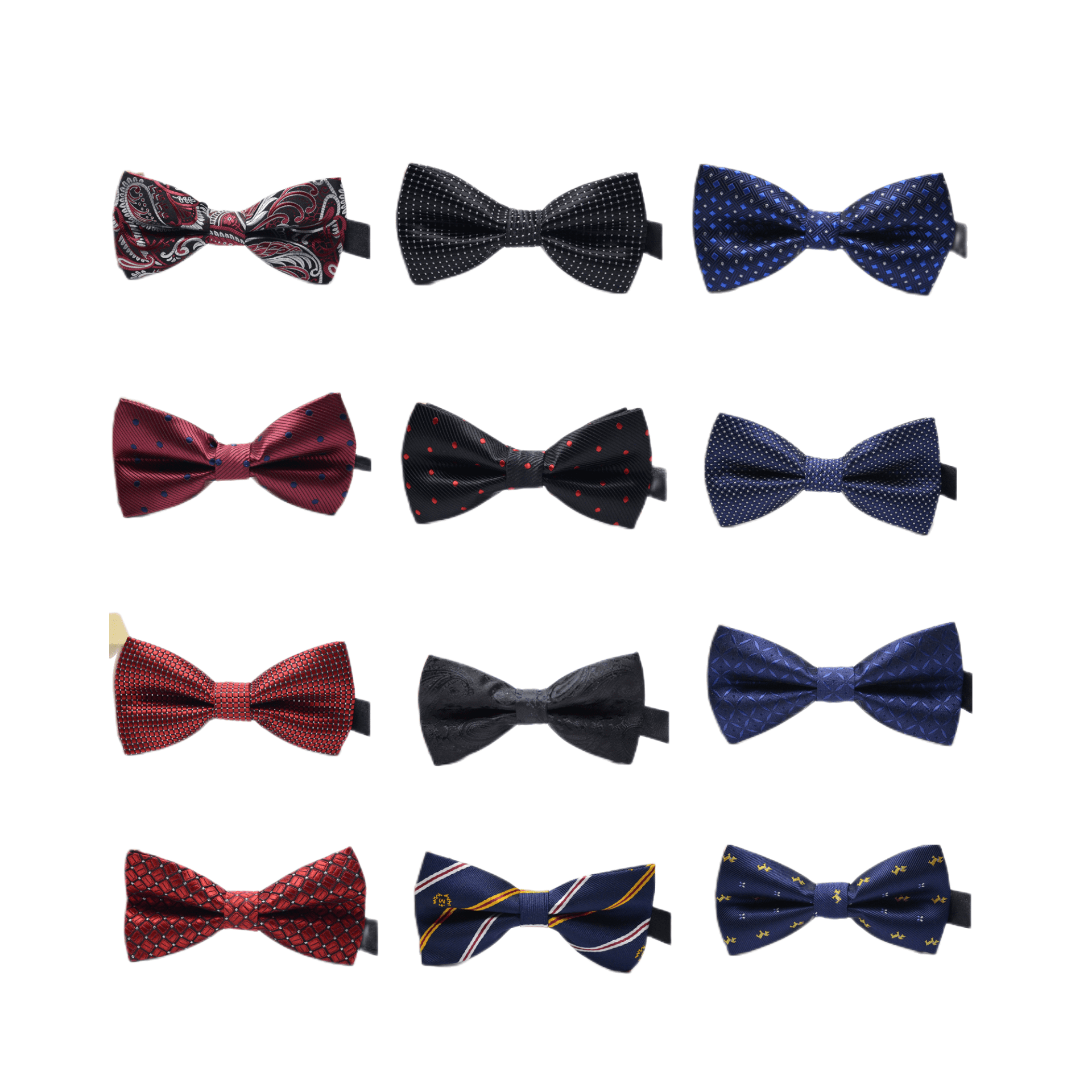 FOAUUH Men's Bowties - 12 Pack Bow Ties Pre-tied Adjustable Ties for ...