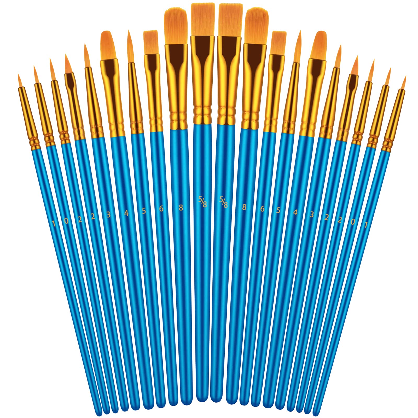 FOAUUH Paint Brushes Set, 20 Pcs Paint Brushes for Acrylic Painting ...