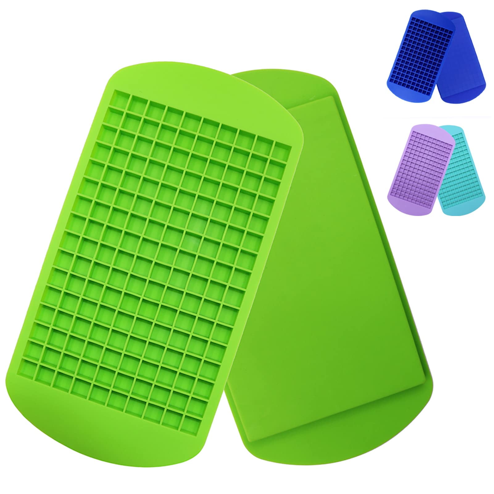 FOAUUH Silicone Mini Ice Cube Trays 2 Pack, 160 Small Ice Cube Molds ...