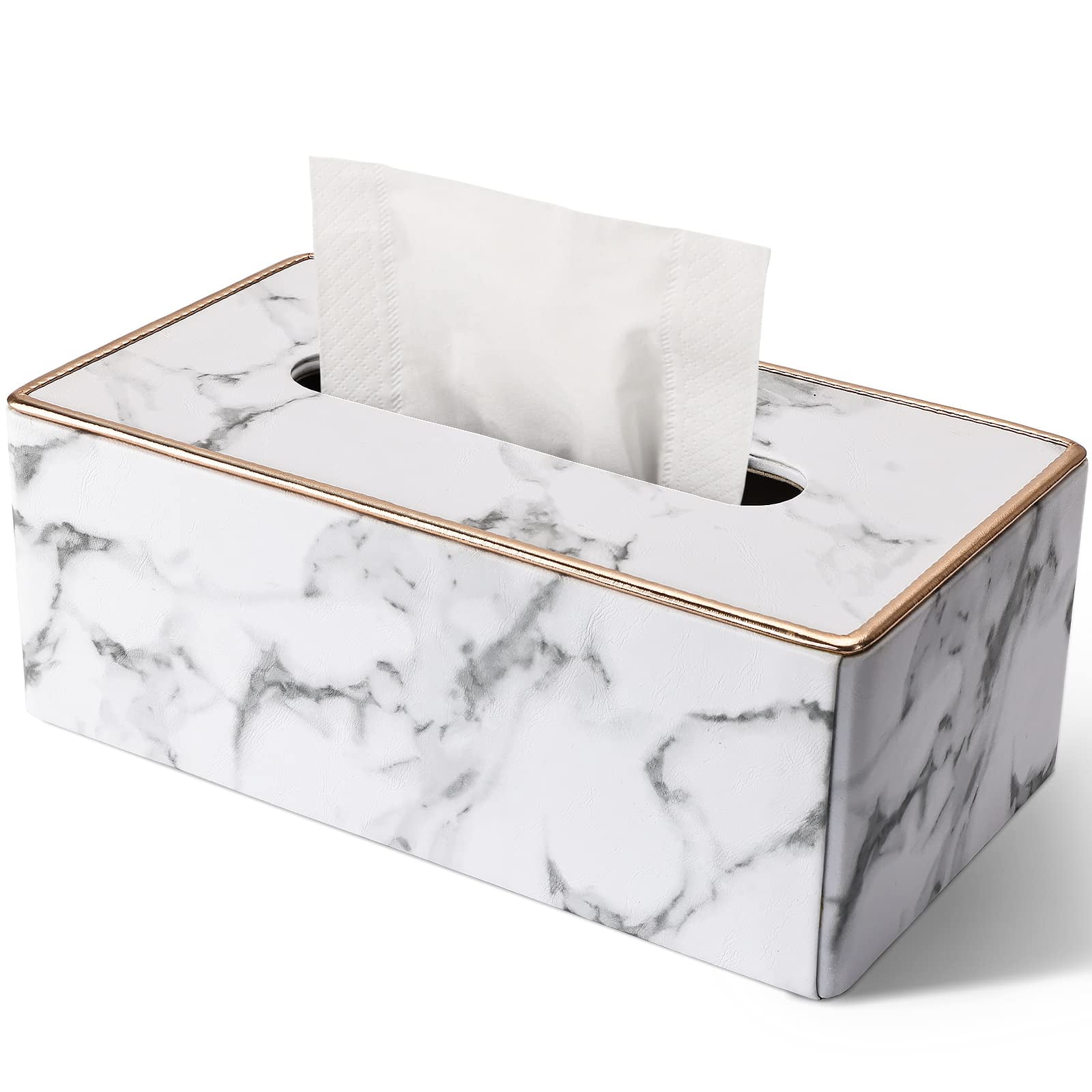 FOAUUH Tissue Box Cover Rectangular, PU Leather Tissue Box Holder for ...