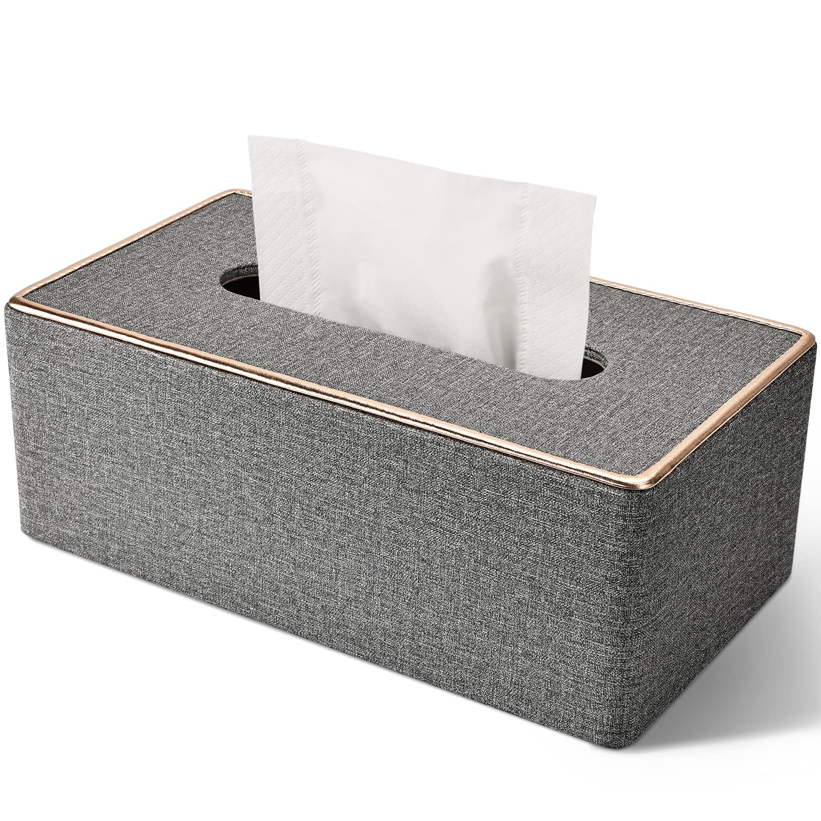 FOAUUH Tissue Box Cover Rectangular, PU Leather Tissue Box Holder for ...