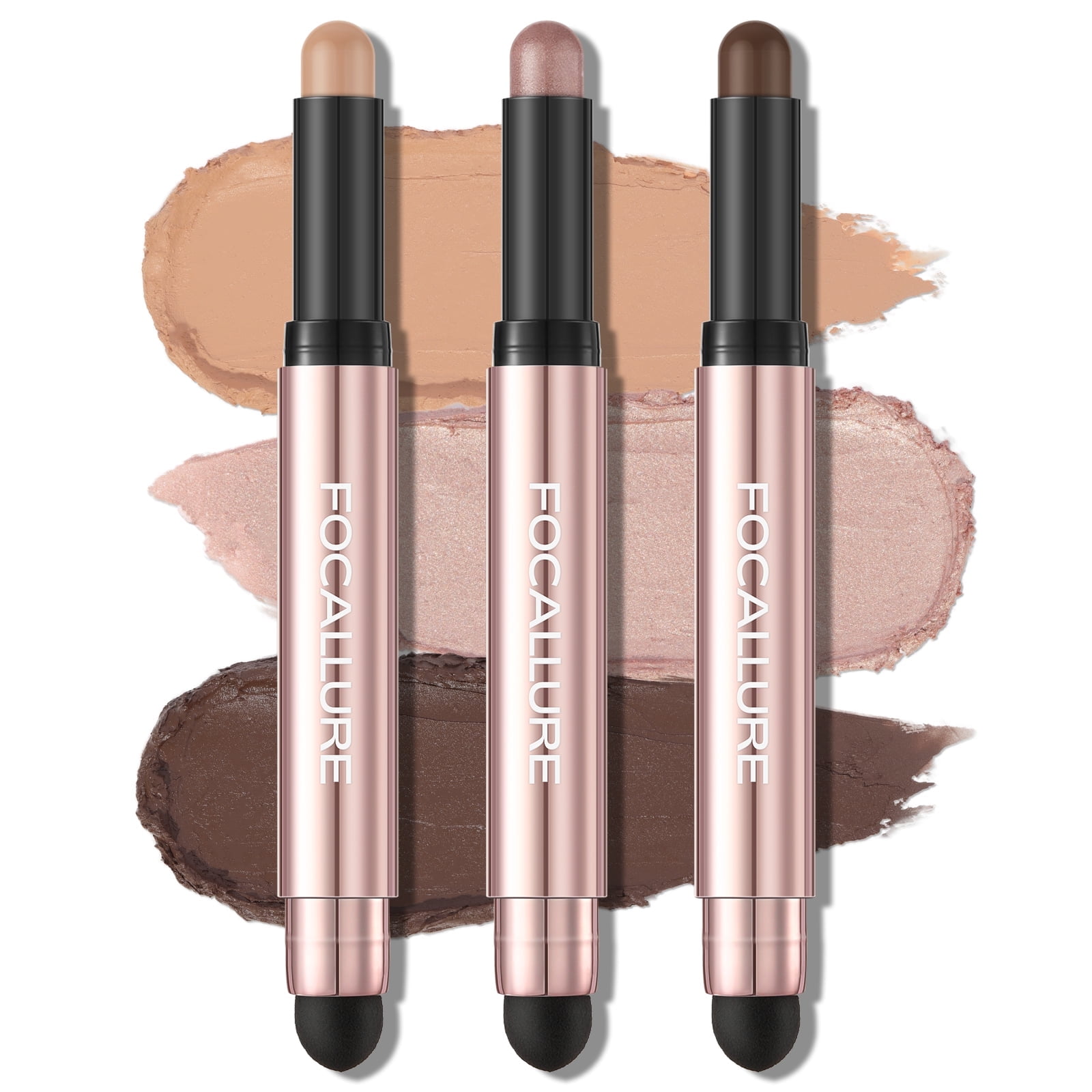 FOCALLURE 3 Pcs Long-Lasting, Crease-Resistant Shimmer & Matte ...