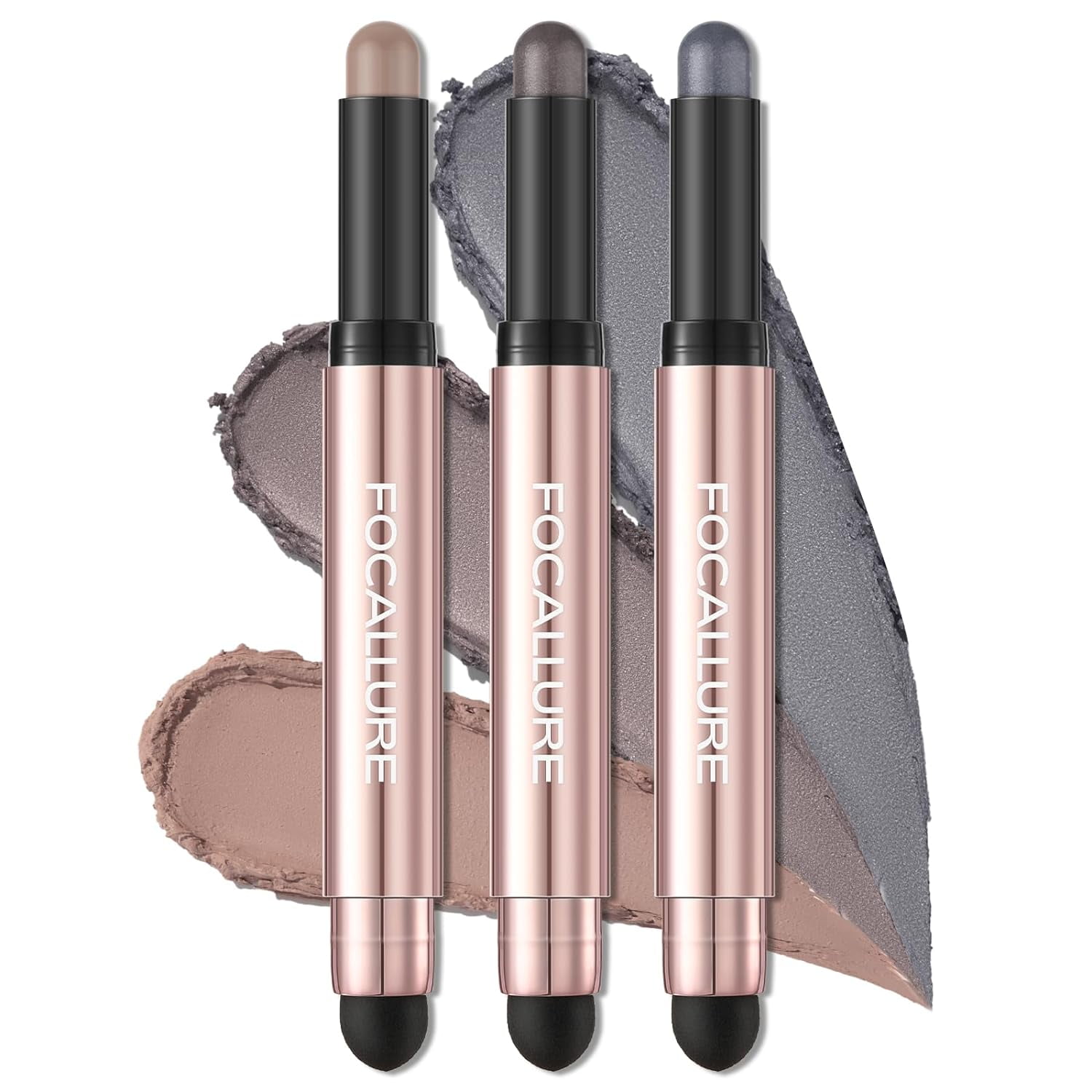 FOCALLURE 3-Pc Full Moon Edition: Matte & Shimmer Eyeshadow Sticks with ...
