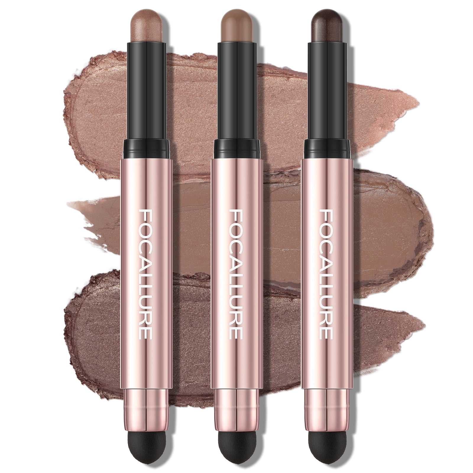 FOCALLURE 3 Pcs Shimmer & Matte Eyeshadow Sticks,No Crease Waterproof ...