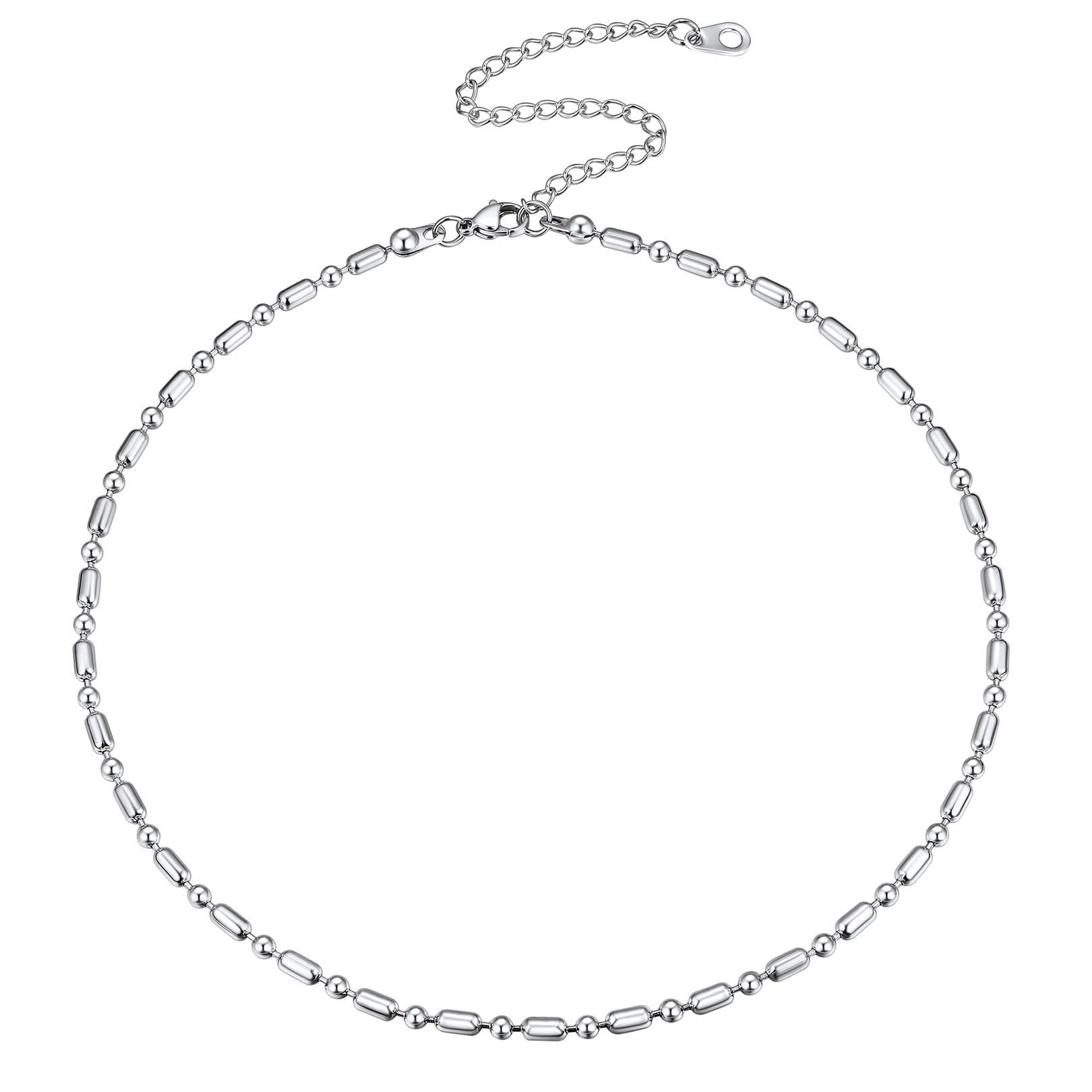 FOCALOOK Women's Stainless Steel Beaded Bohemian Summer Choker Collar ...